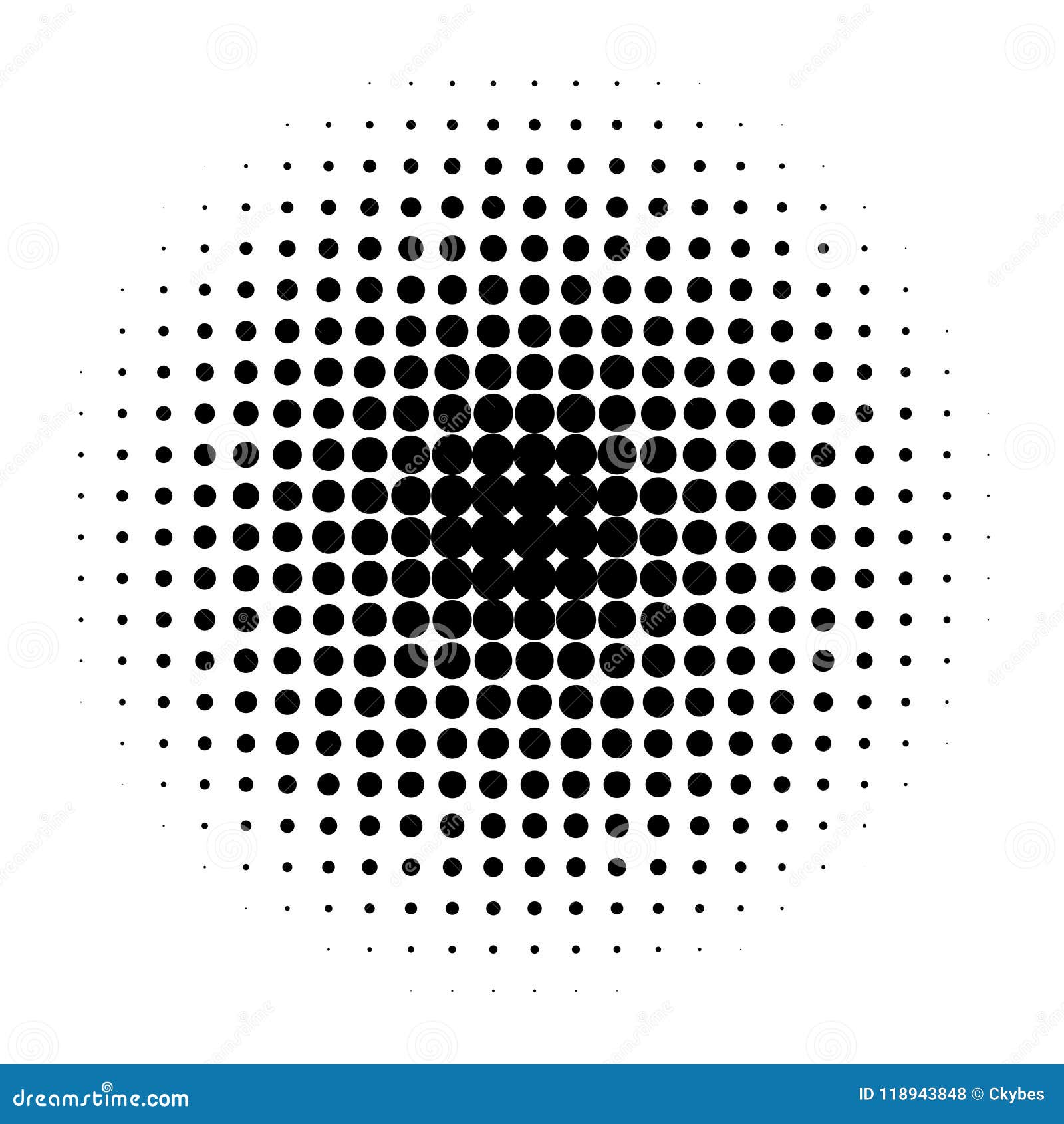 Circle in Halftone, Halftone Dot Pattern, Vector Illustration. Stock ...