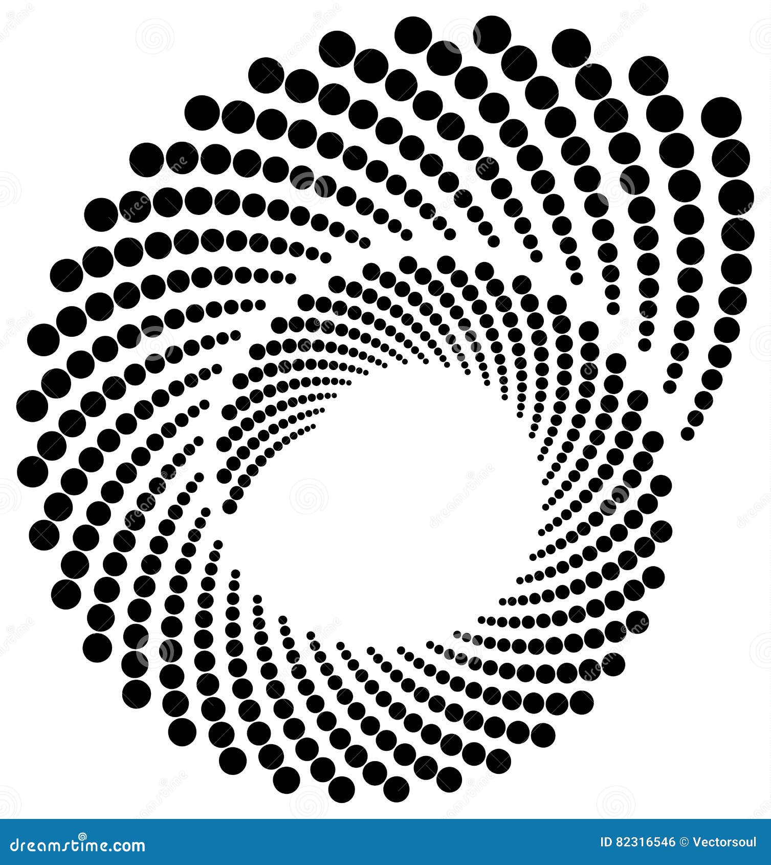 Circle Halftone Element, Circular Half-tone Pattern. Spiral, Vortex ...