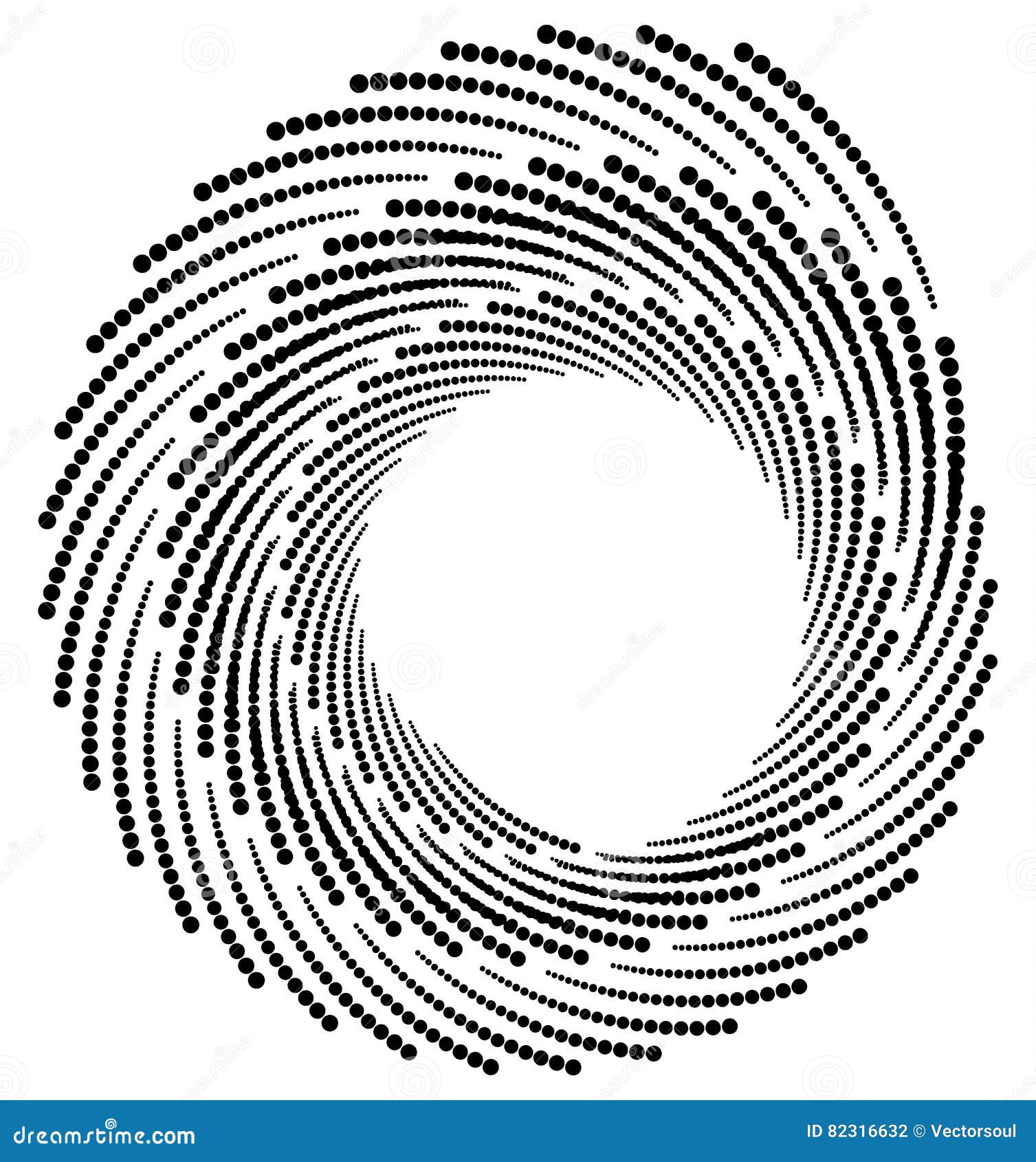 Circle Halftone Element, Circular Half-tone Pattern. Spiral, Vortex ...