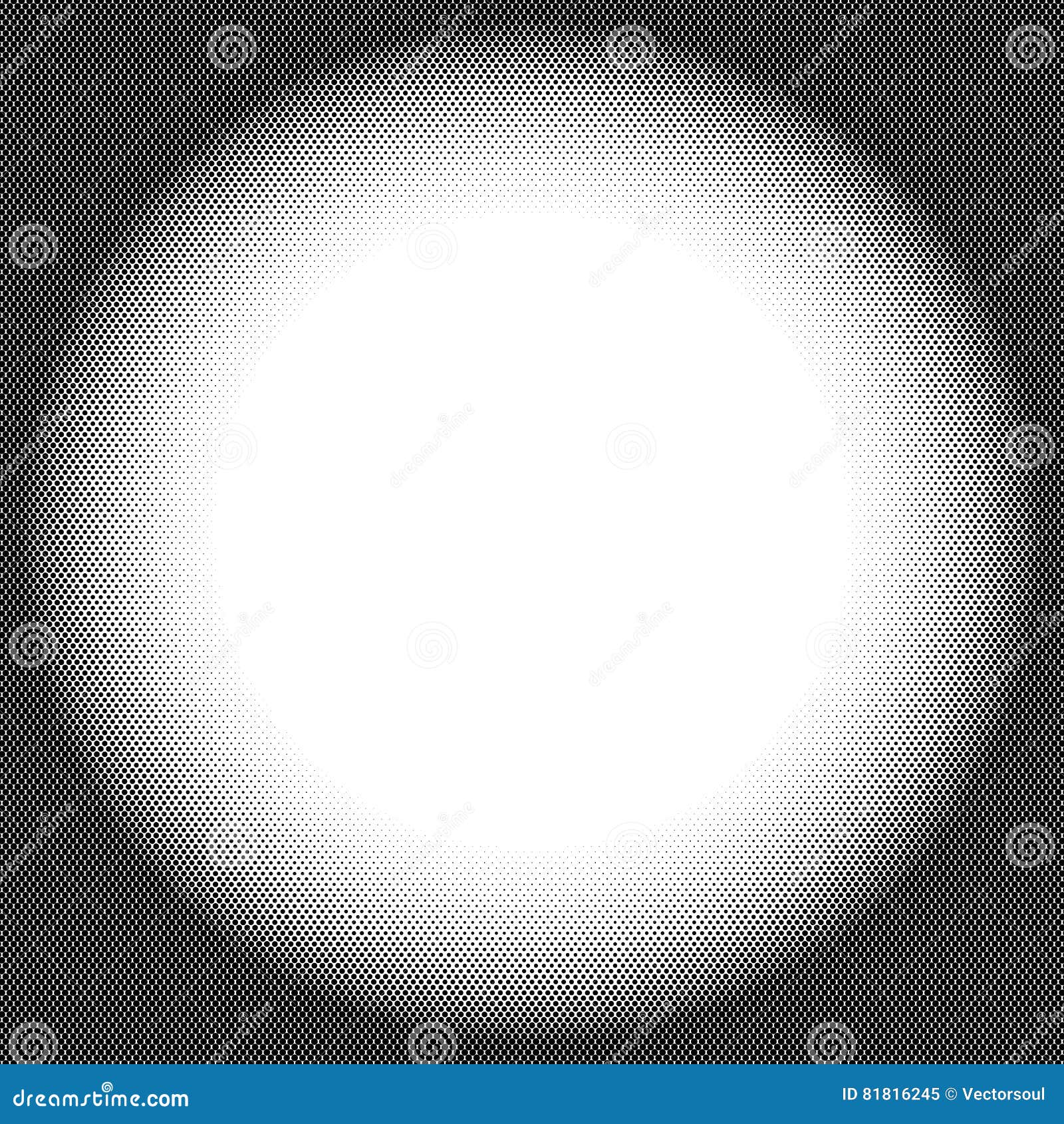 Circle Halftone Pattern / Texture. Monochrome Halftone Dots Stock ...