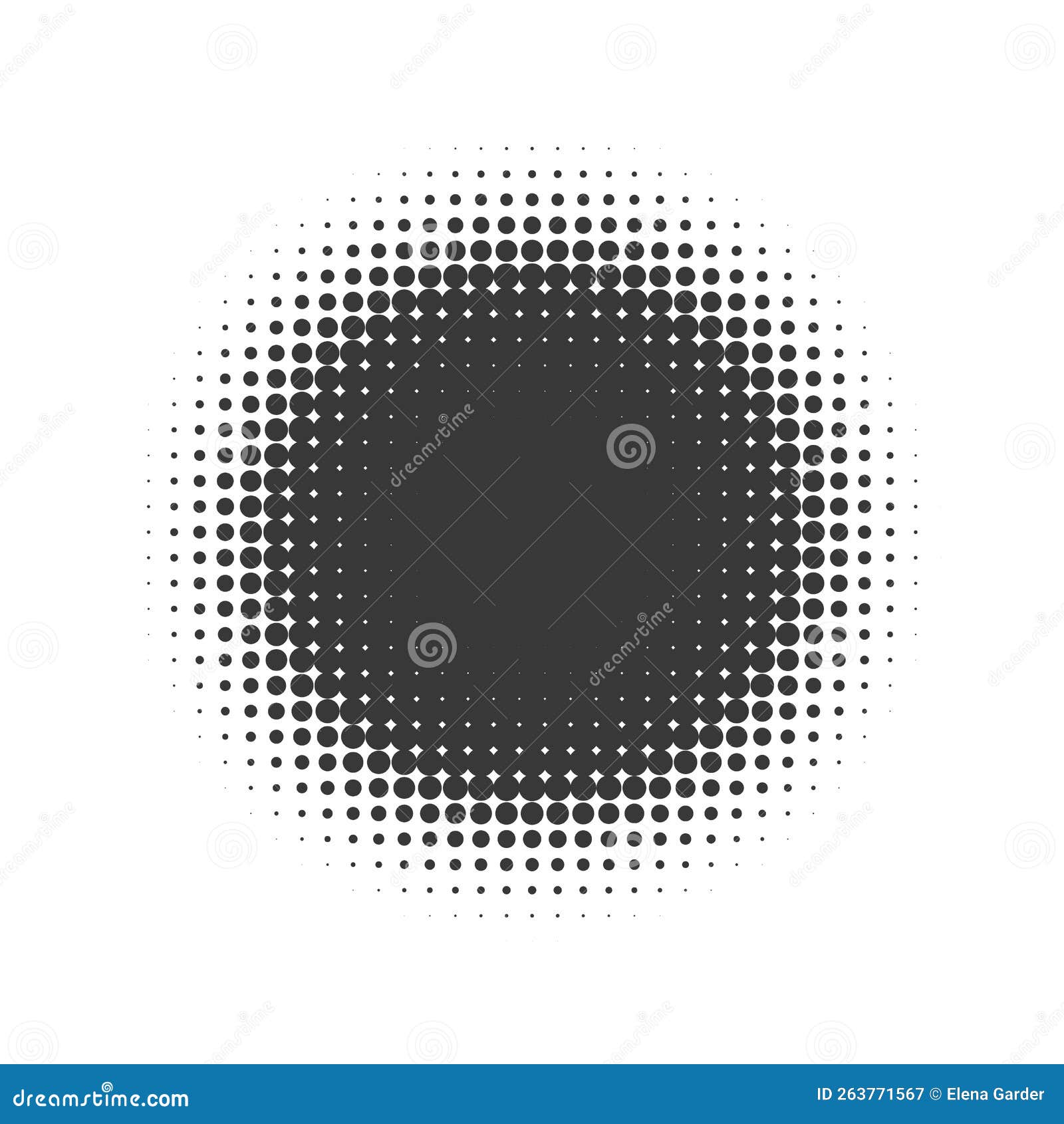Circle Halftone Set. Modern Dotted Circles Halftones. Black Dotwork ...