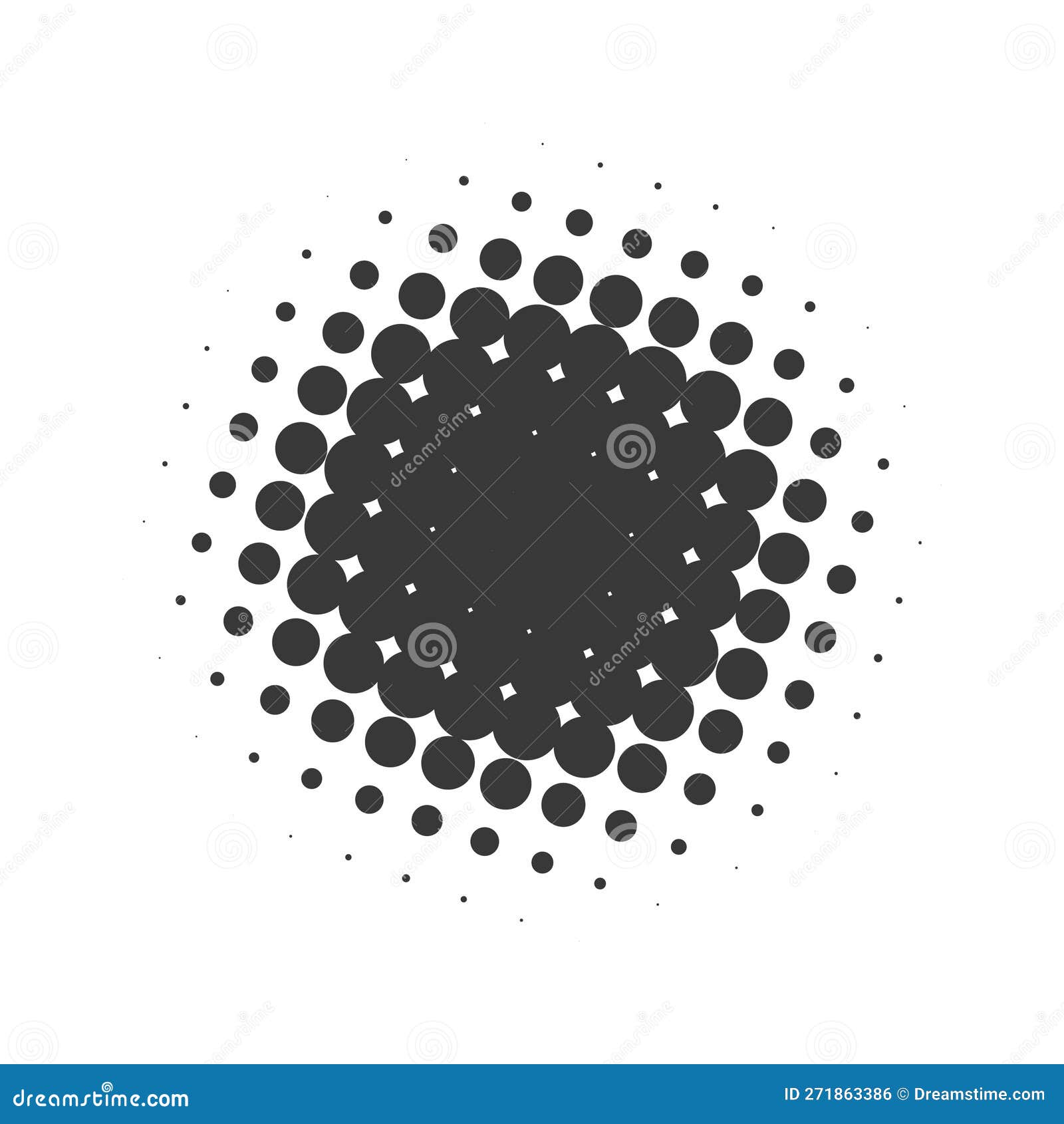 Circle Halftone Set. Modern Dotted Circles Halftones. Black Dotwork ...