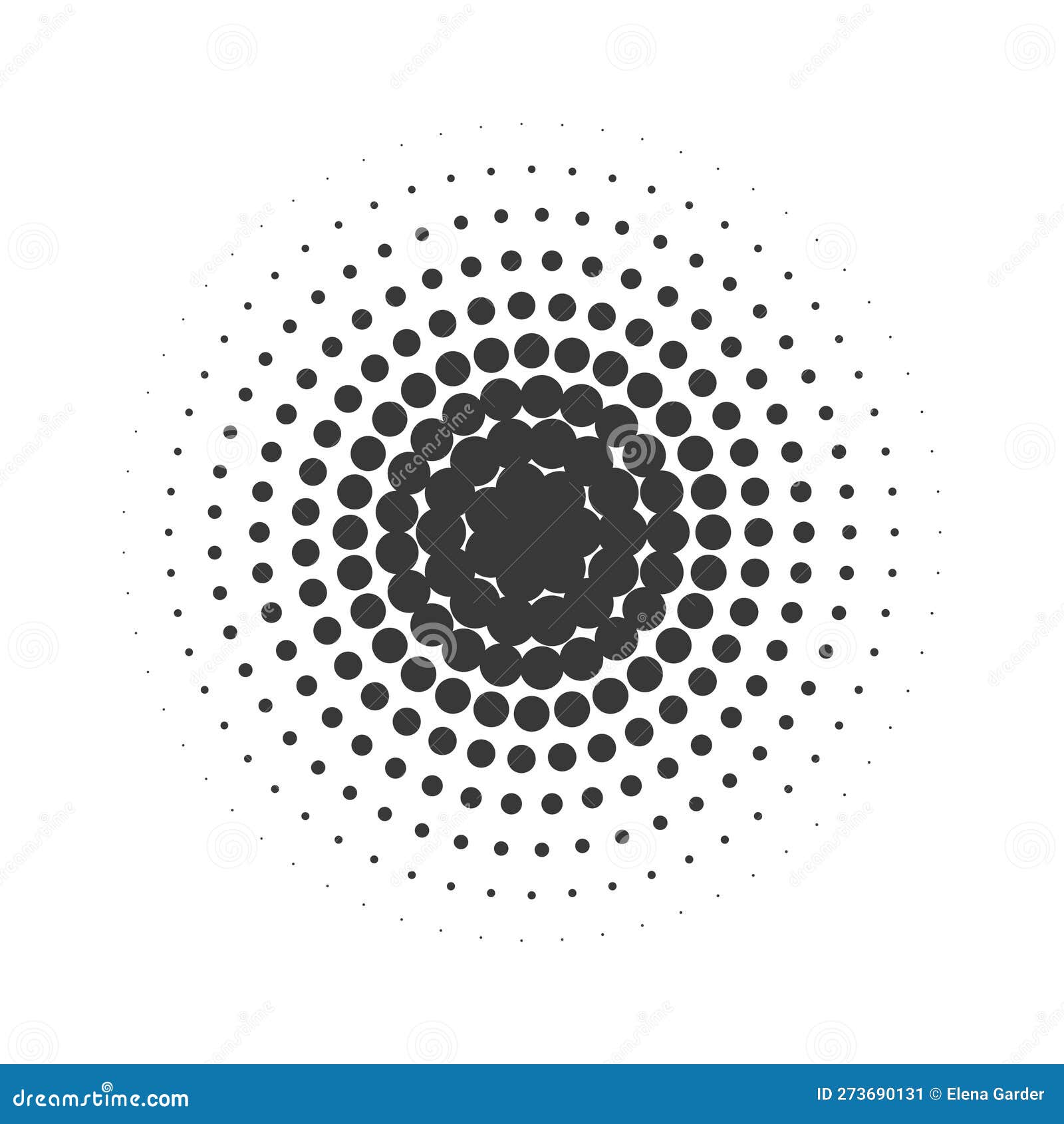 Circle Halftone Set. Modern Dotted Circles Halftones. Black Dotwork ...