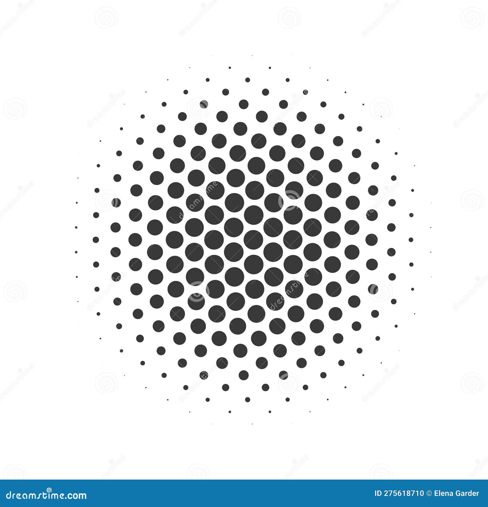 Circle Halftone Set. Modern Dotted Circles Halftones. Black Dotwork ...