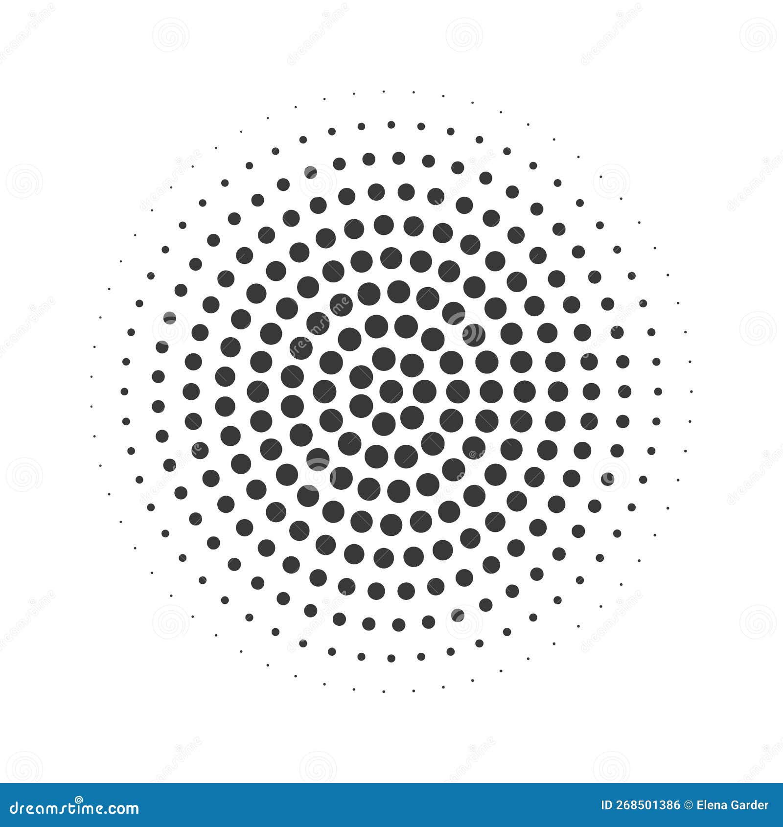 Circle Halftone Set. Modern Dotted Circles Halftones. Black Dotwork ...