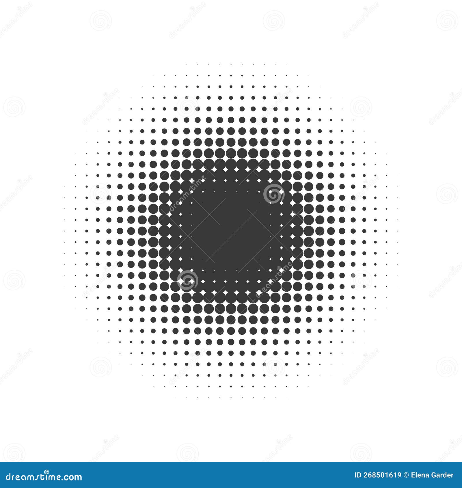 Circle Halftone Set. Modern Dotted Circles Halftones. Black Dotwork ...