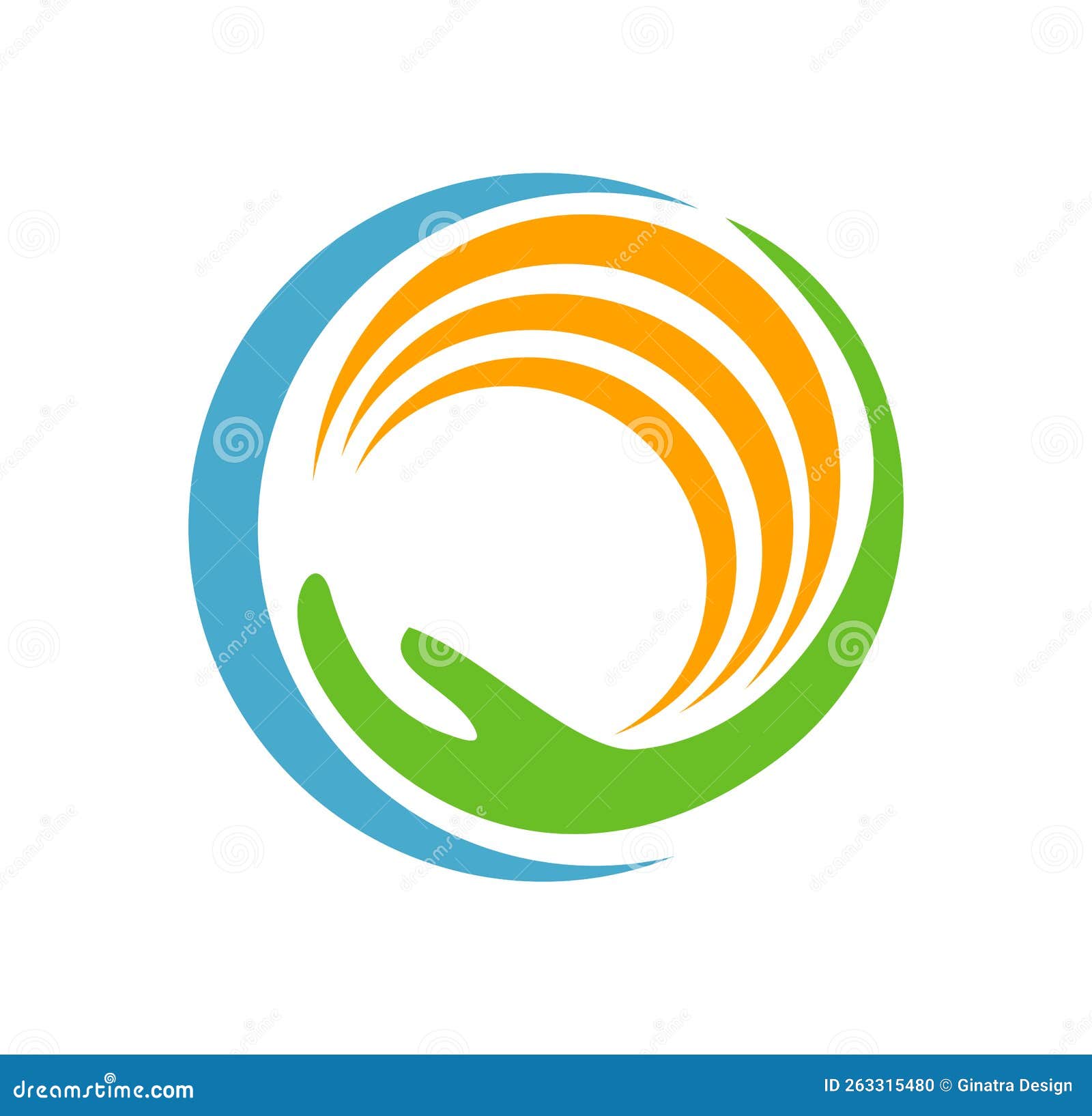 Circle Hand Care Vector Illustration Logo Stock Vector - Illustration ...