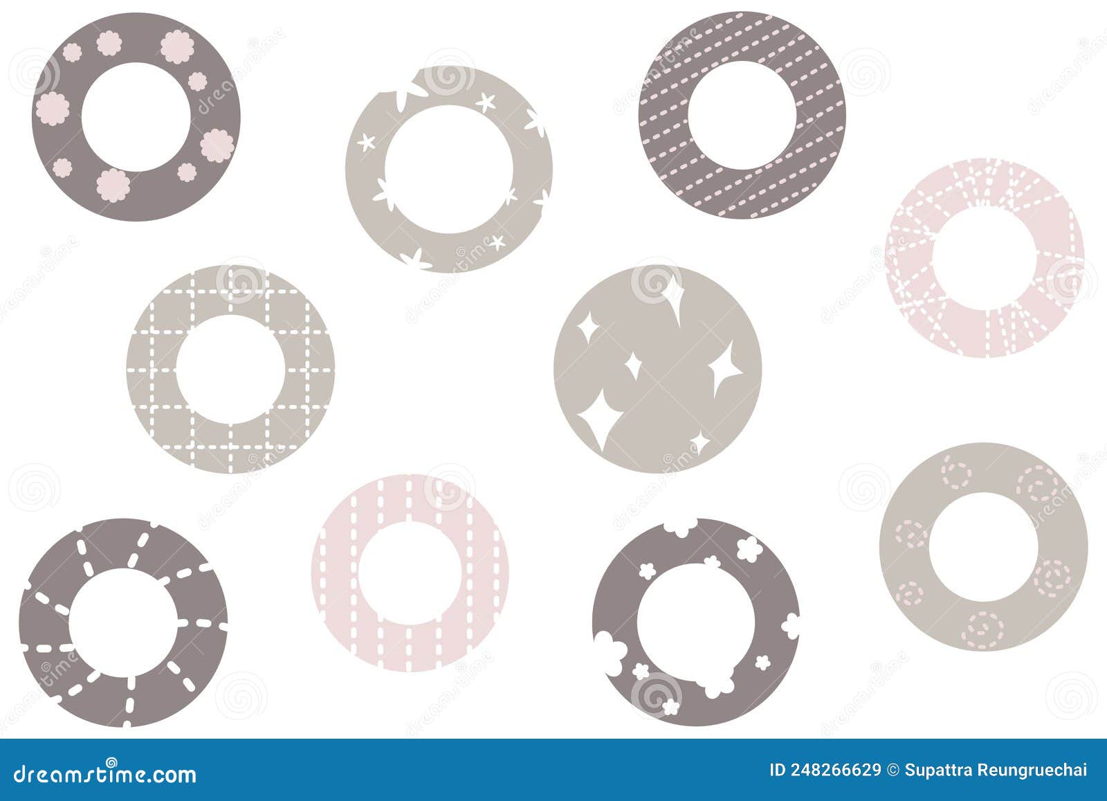 Circle Hand Drawn for Decoration Stock Vector - Illustration of cute ...