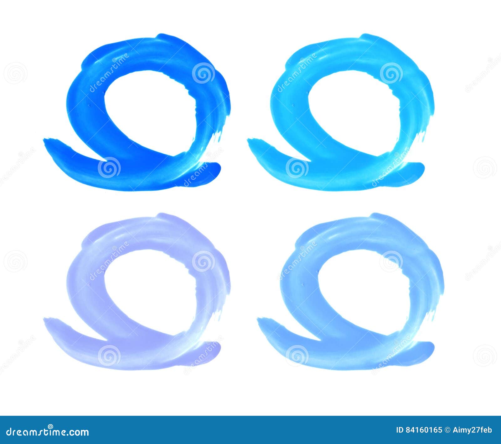 Circle Hand Drawn Design Elements. Abstract Ink Shapes. Stock Image ...