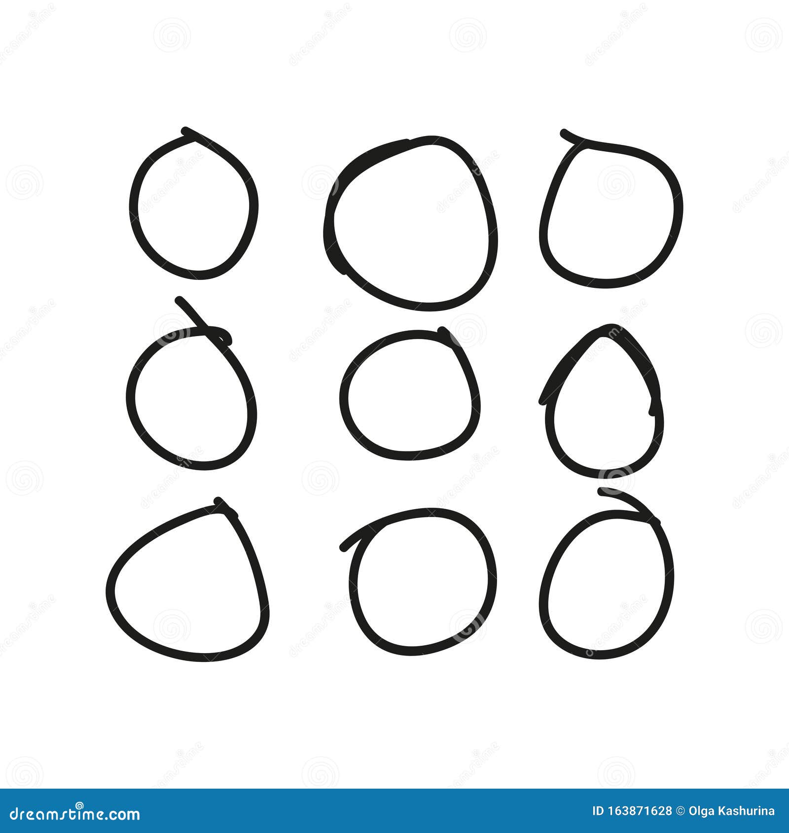 Circle Hand Drawn Doodle Style Stock Illustration - Illustration of ...