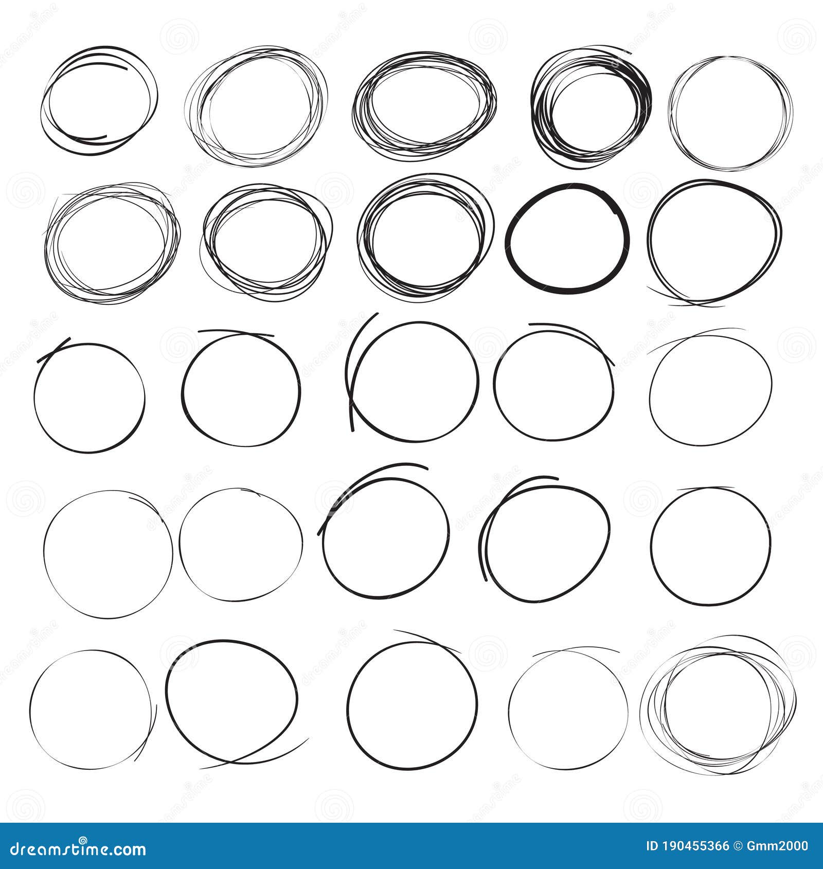 Circle Hand Drawn Vector Art Illustration Stock Vector - Illustration ...