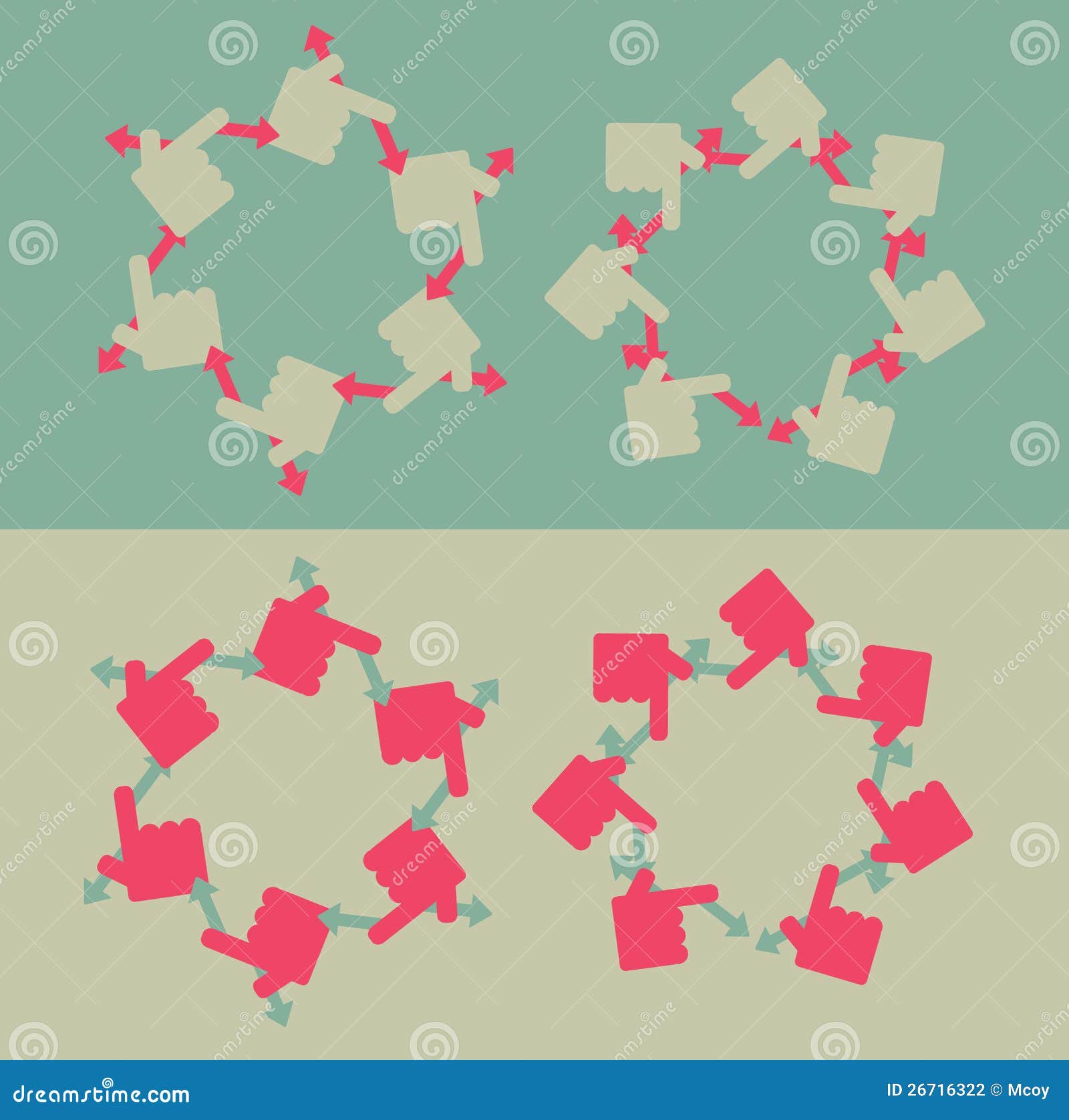 Circle of Hands Digital Touch Pad Stock Illustration - Illustration of ...