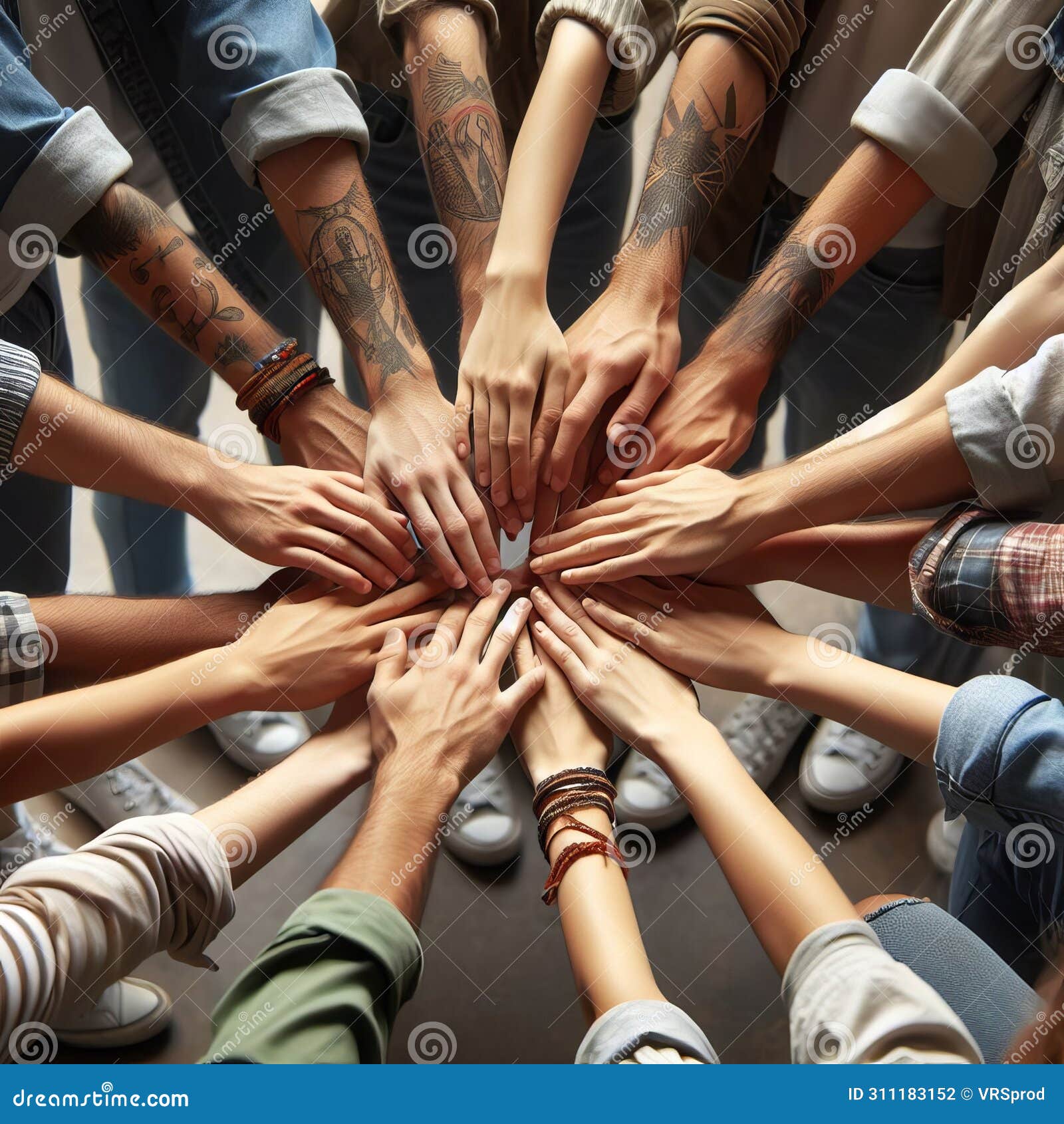 Unity in Diversity Hands stock illustration. Illustration of acceptance ...
