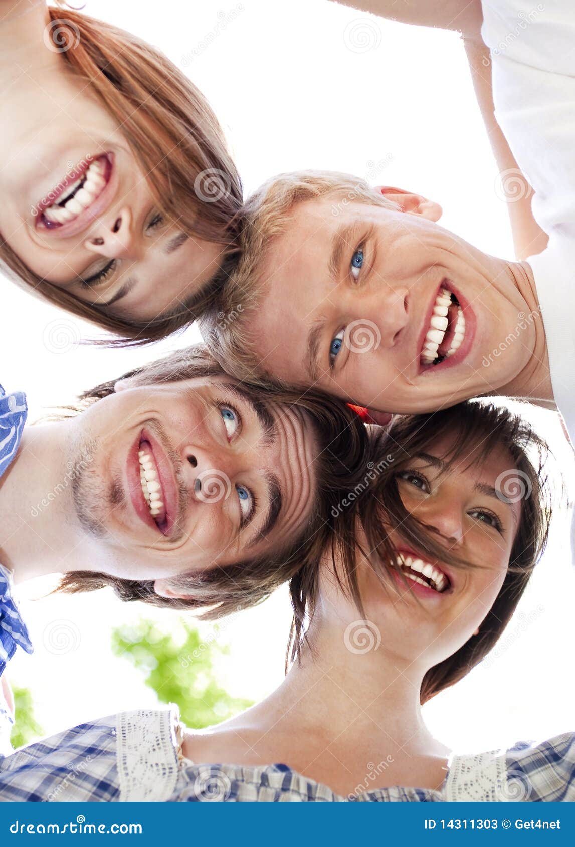 Heads Friends Together Arms Stock Photos - Free & Royalty-Free Stock ...
