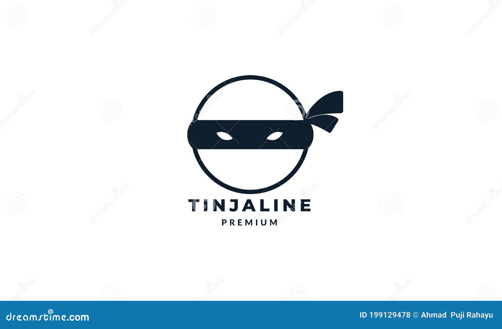 Circle Head Ninja Lines Geometric Logo Vector Illustration Design Stock ...