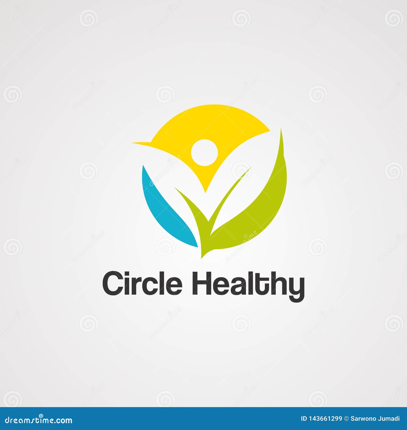 Circle Healthy with Leaf Human Logo Vector, Icon, Element, and Template ...