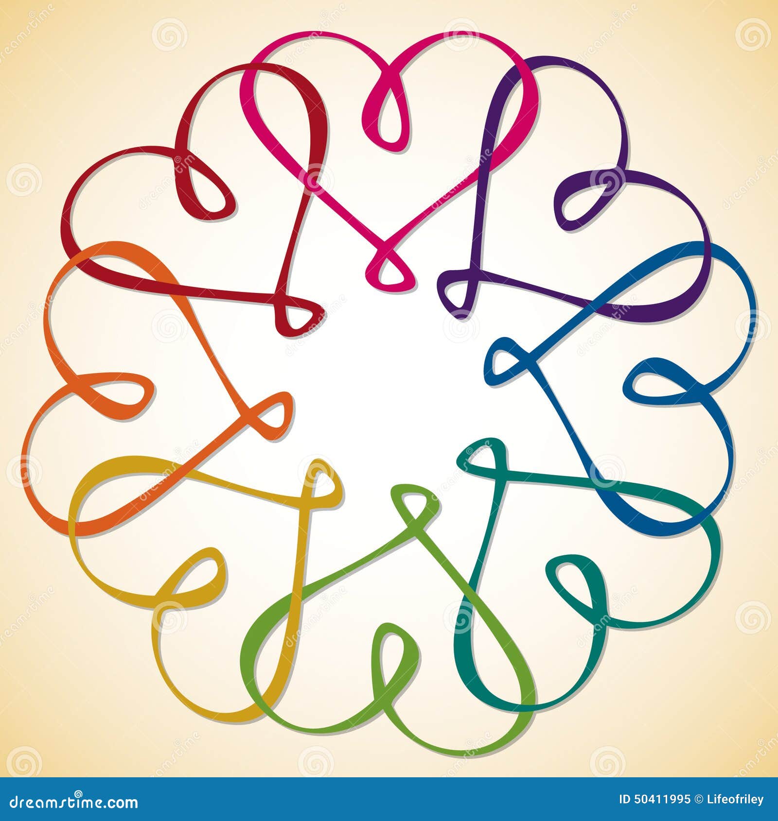 Circle of hearts stock vector. Illustration of joined - 50411995
