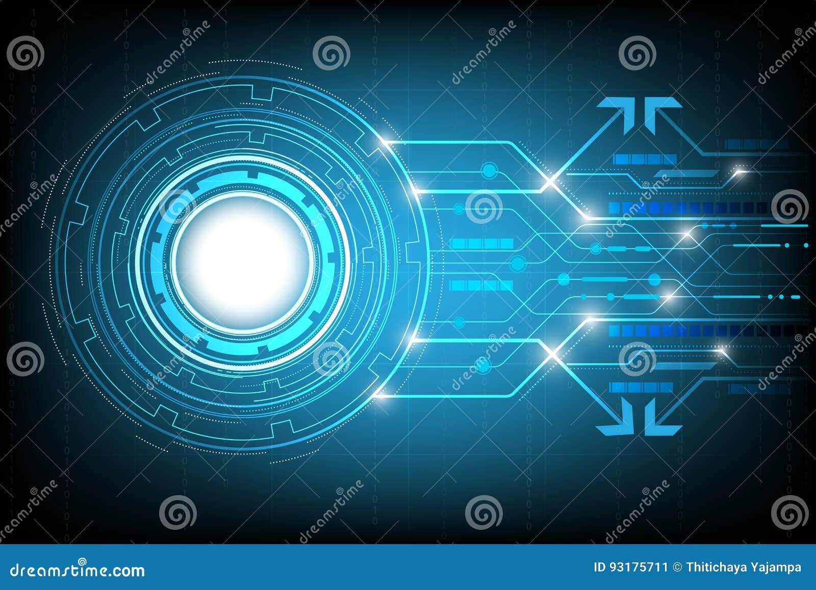 Circle Hi-tech Abstract Background Vector,digital Business with Various ...