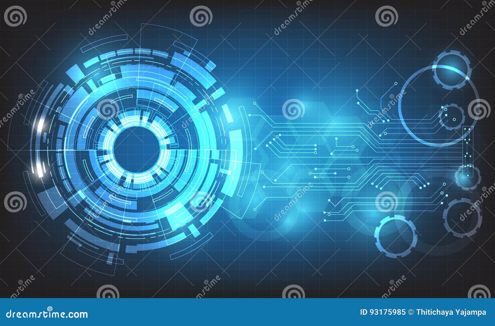 Circle Hi-tech Abstract Background Vector,digital Business with Various ...