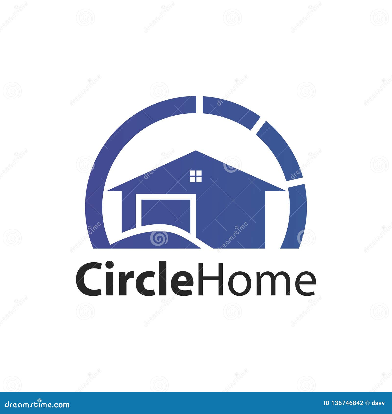 Circle Home Logo Concept Design. Symbol Graphic Template Element Stock ...