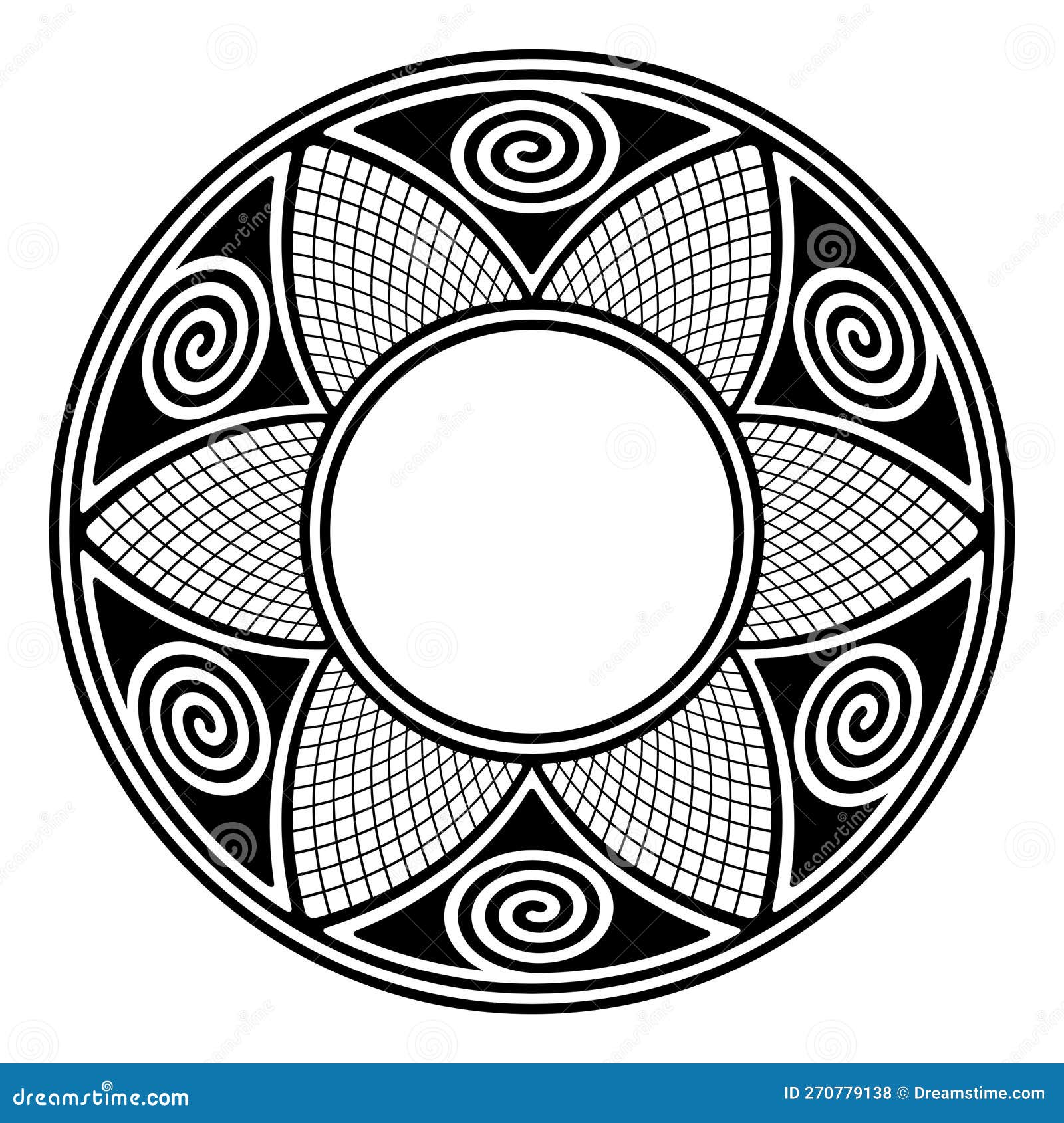 Circle Frame, Ornament Inspired by Traditional Hopi Pottery Motifs ...