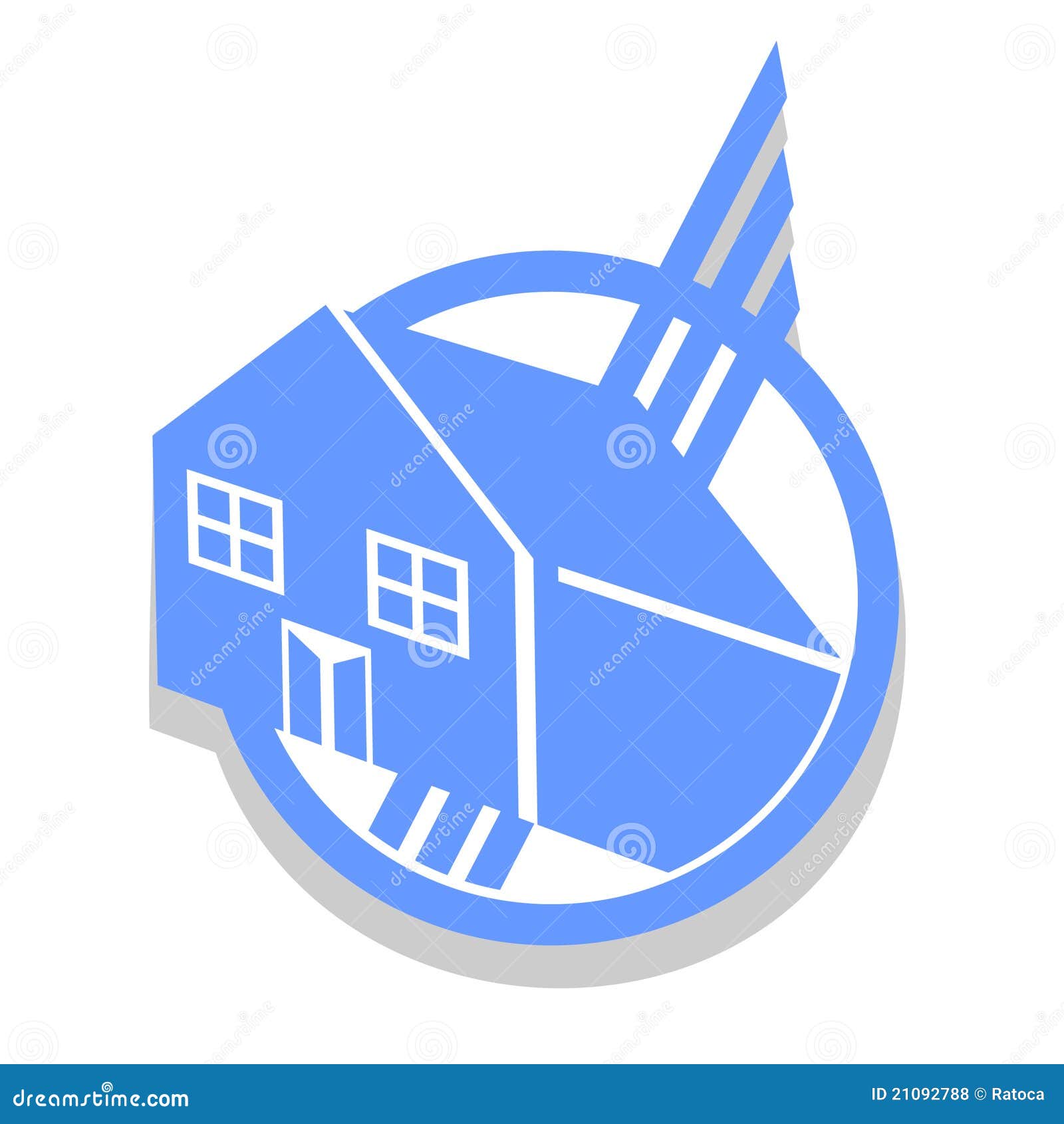 Circle house icon stock vector. Illustration of occupied - 21092788