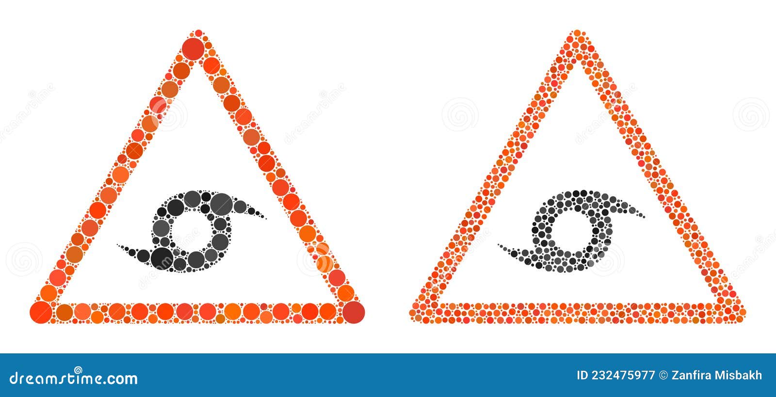 Circle Hurricane Warning Icon Collage Stock Vector - Illustration of ...