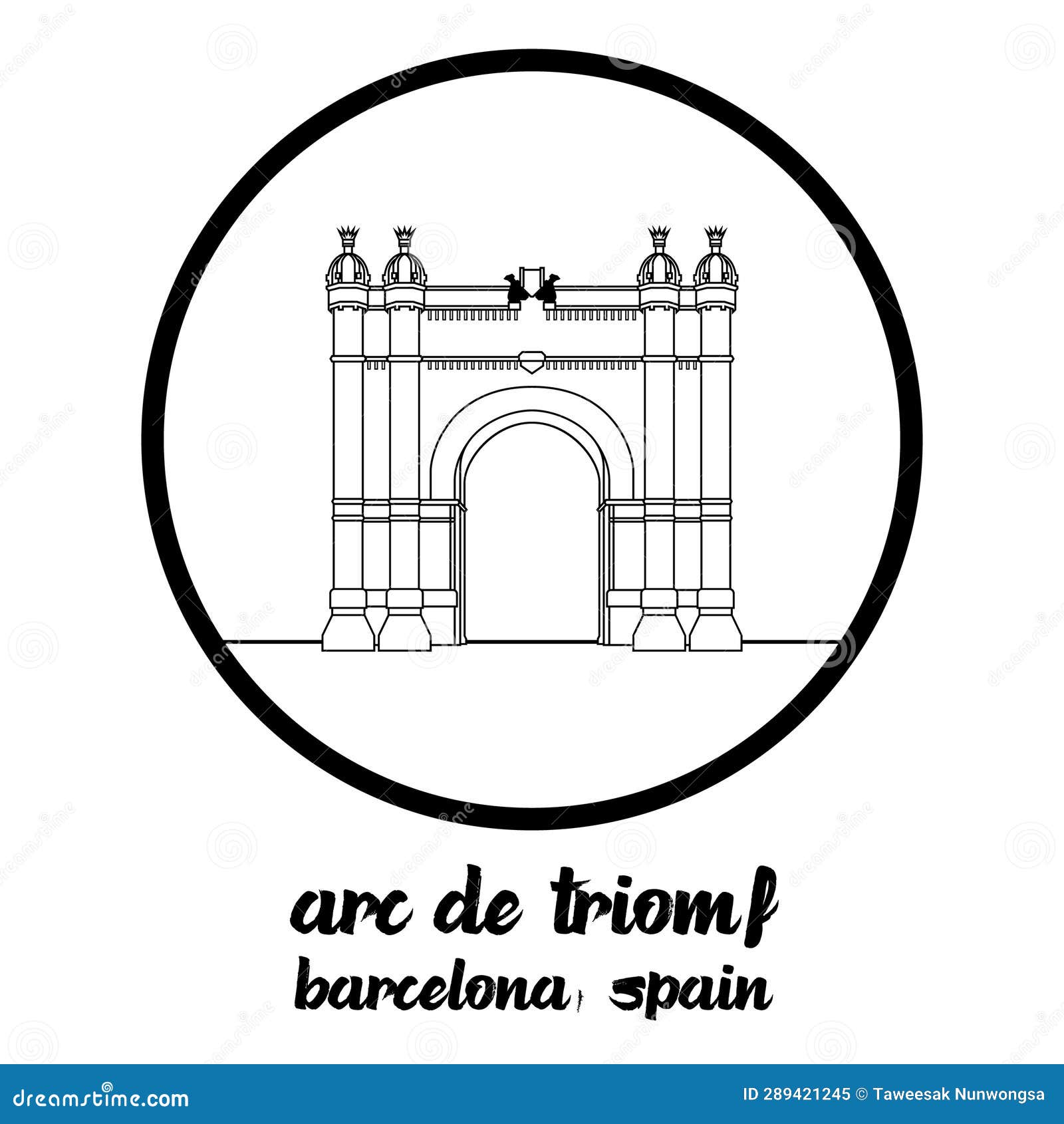 Circle Icon Arc De Triomf. Vector Illustration Stock Vector ...