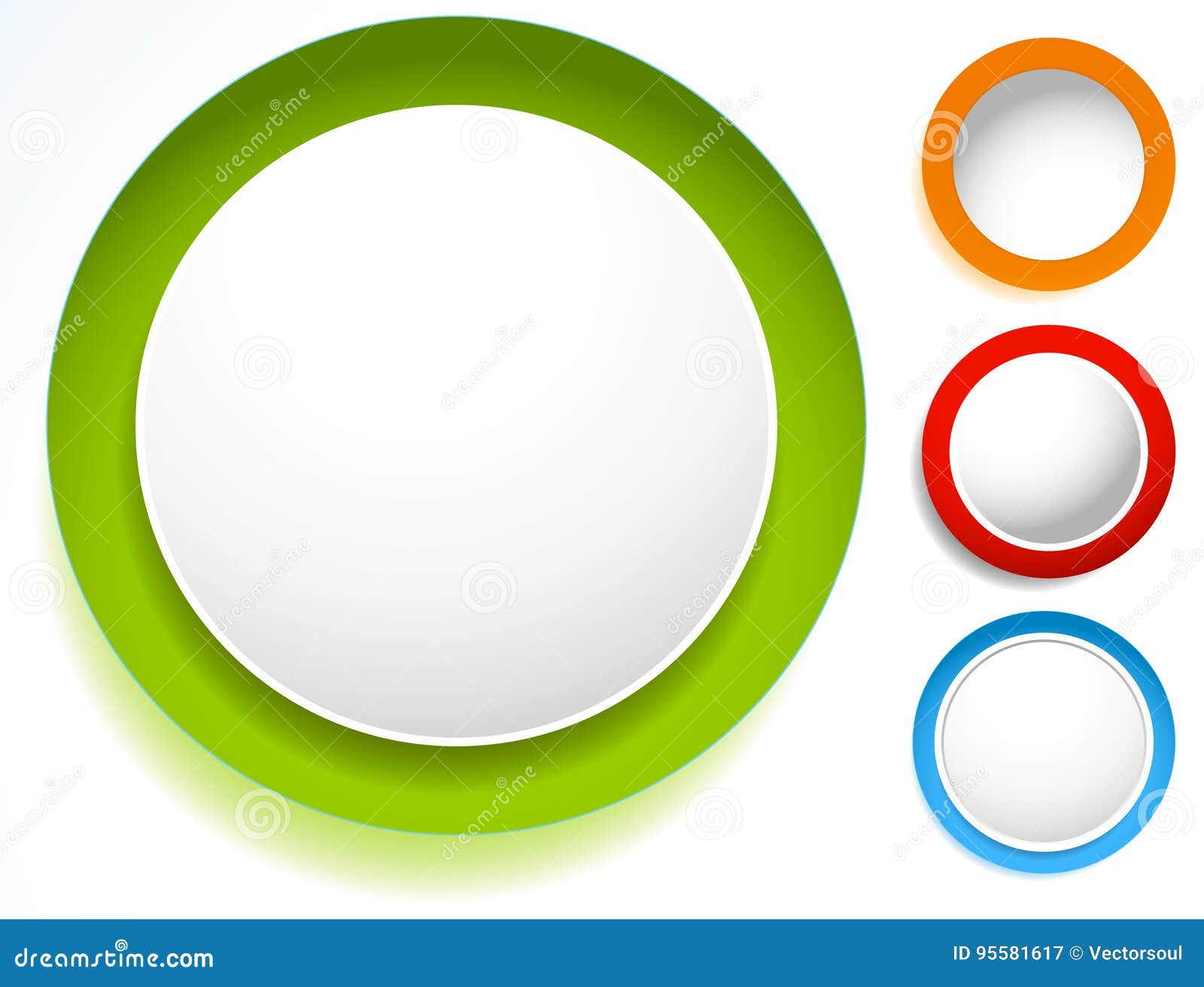 Circle Icon with Blank Space. Blank Circle Design Element Set Stock ...