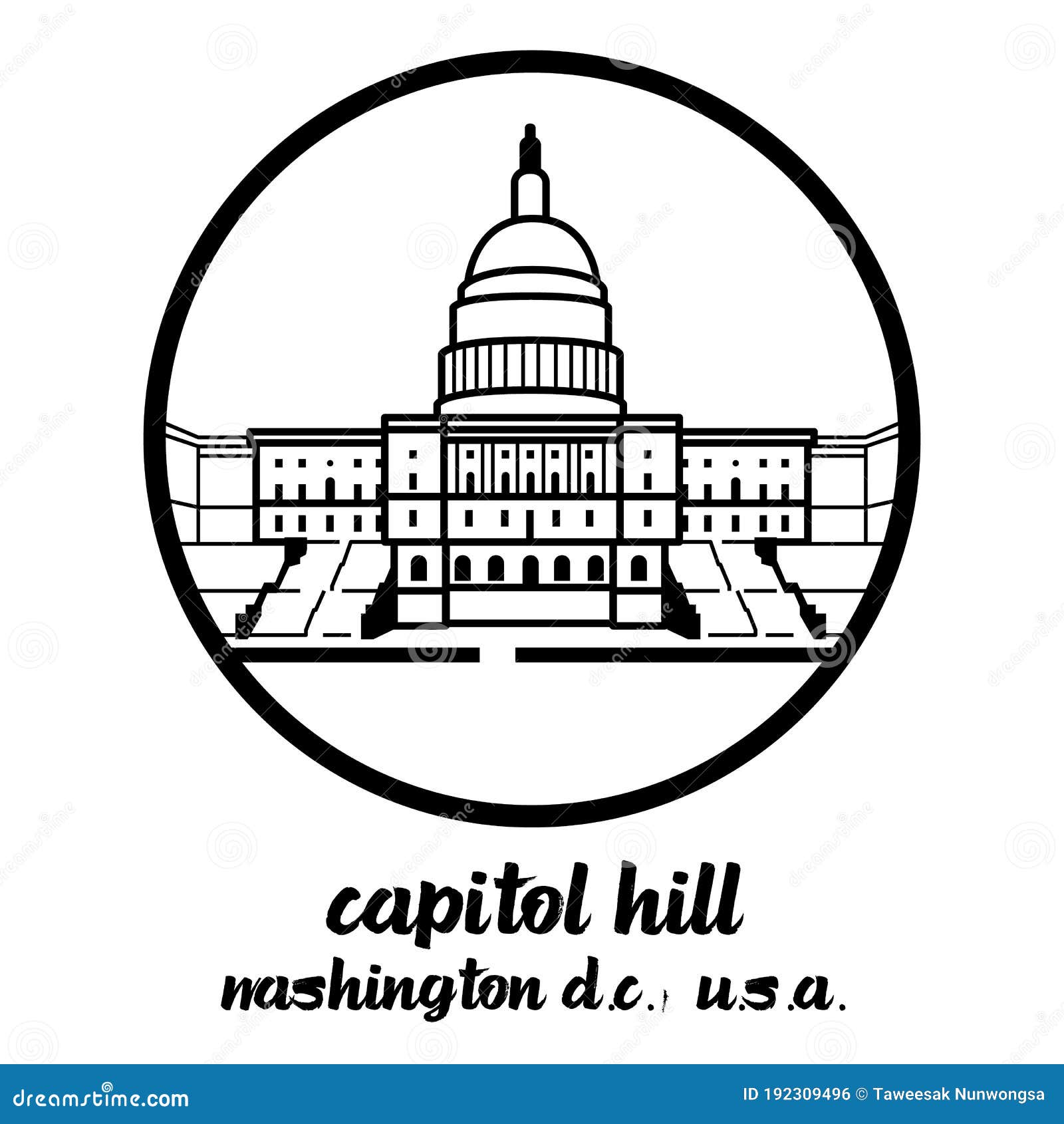 Circle Icon Capitol Hill. Vector Illustration Stock Vector ...