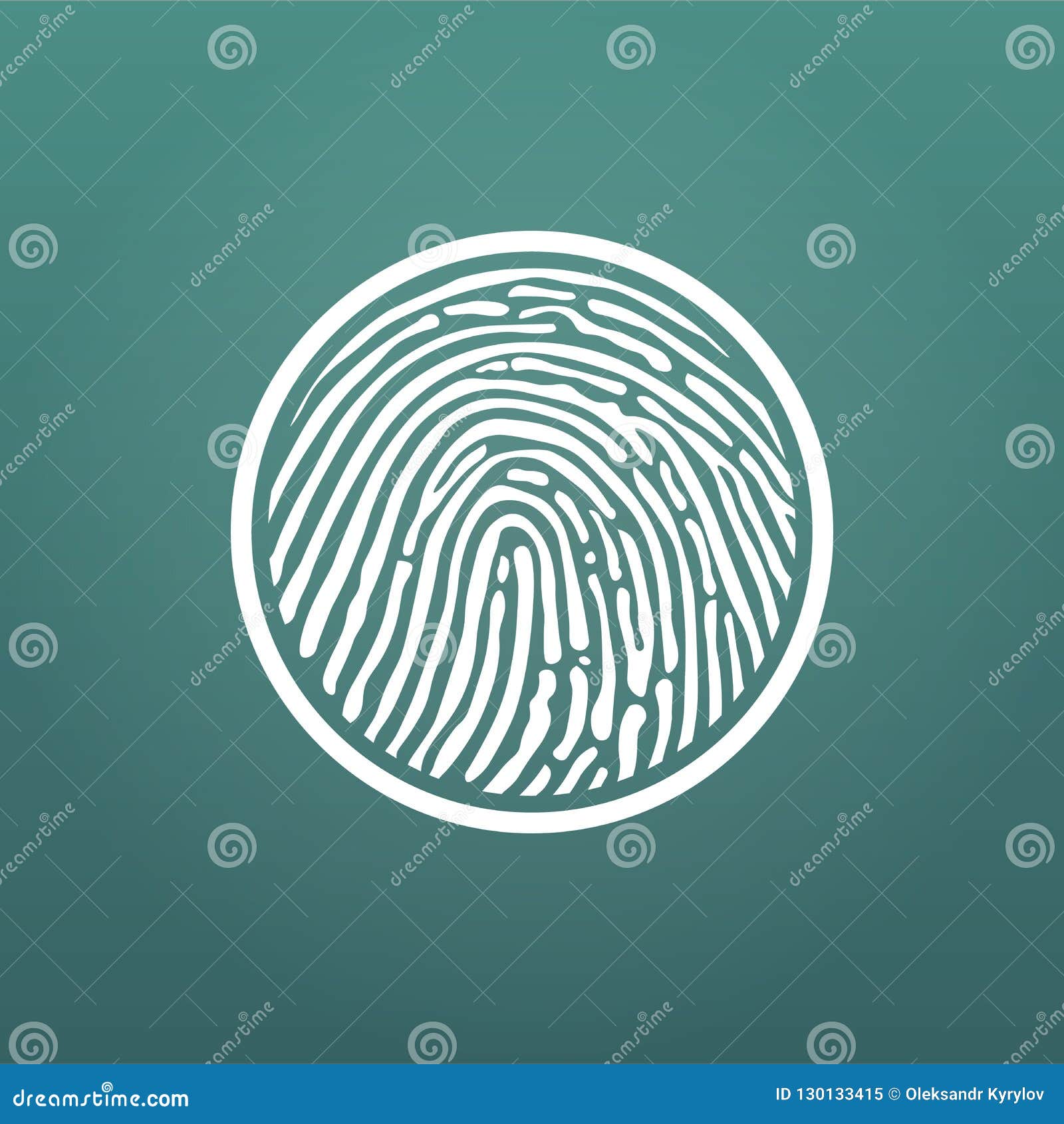 Circle Icon Fingerprint Vector Illustration, Security Concept. Stock ...