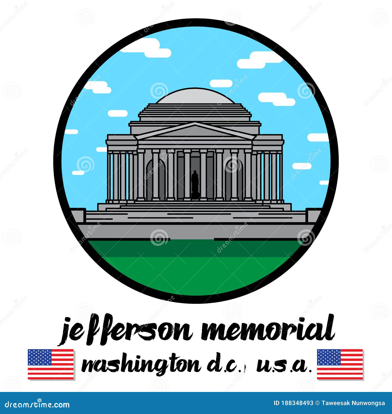 Circle Icon Jefferson Memorial.vector Illustration Stock Vector ... Circle Icon Jefferson Memorial.vector Illustration Stock Vector ...