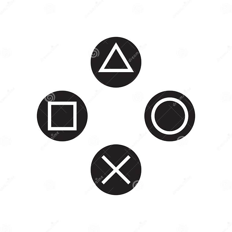Circle Icon Set Triangle Circle Cross Square Stock Vector ...