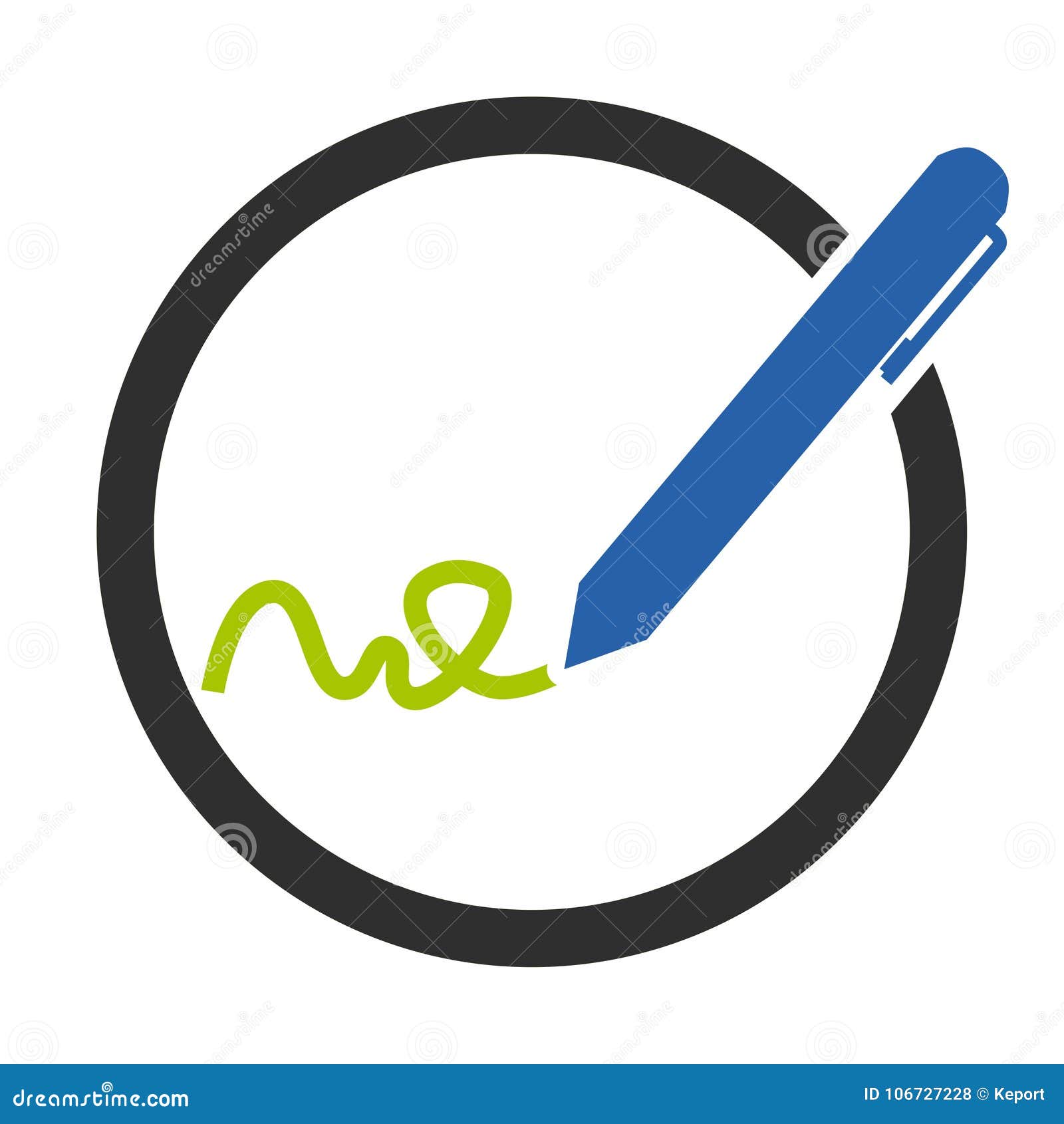 Circle icon of Writing Pen stock illustration. Illustration of comment ...