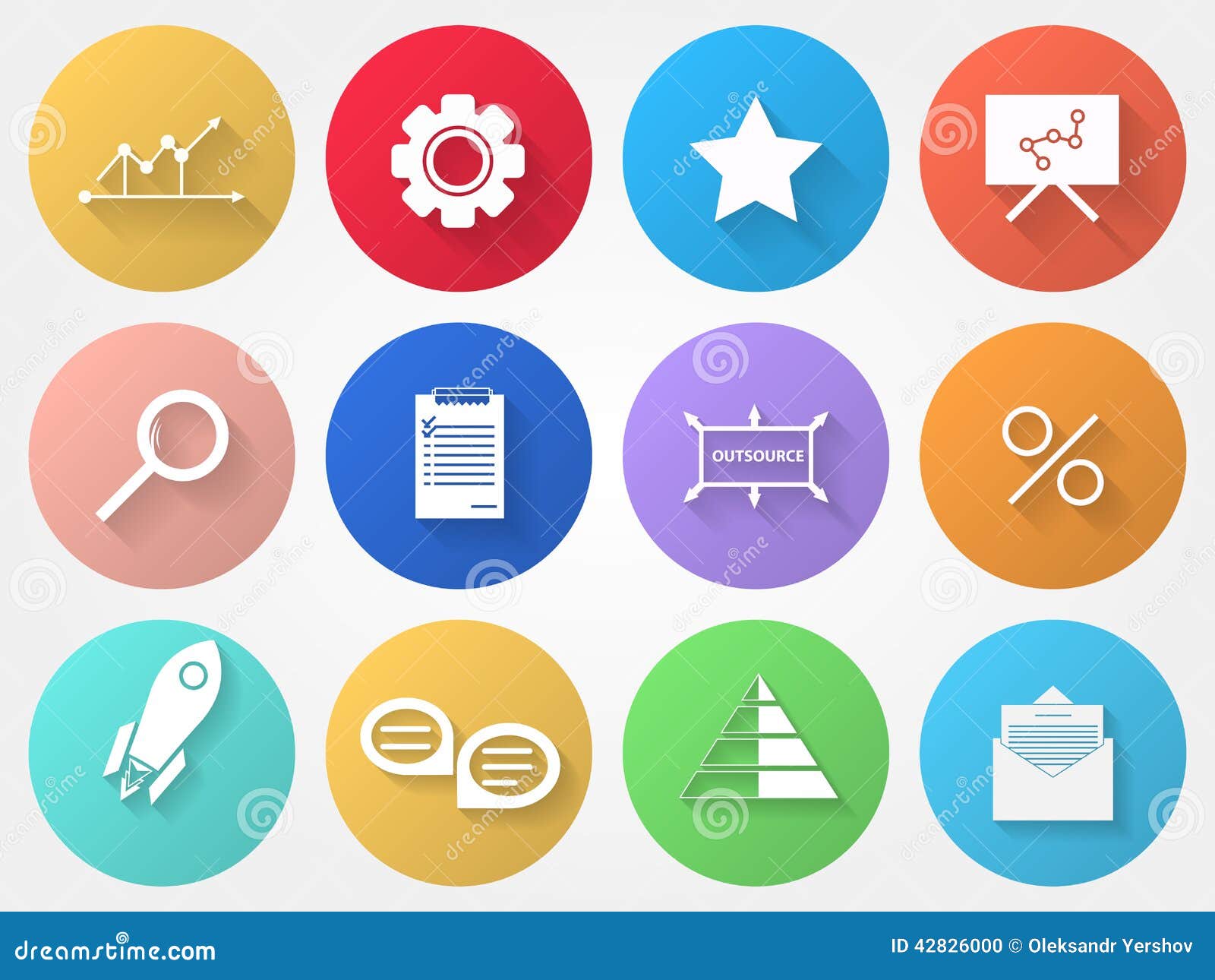 Circle icons for outsource stock vector. Illustration of document ...