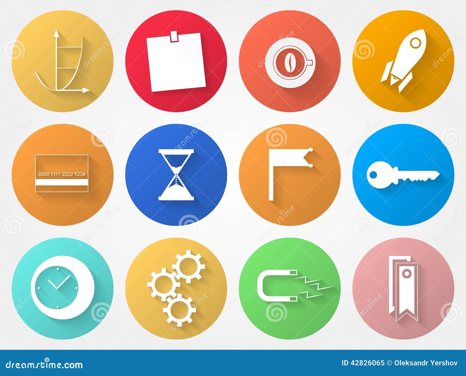 Circle icons for outsource stock vector. Illustration of note - 42826065