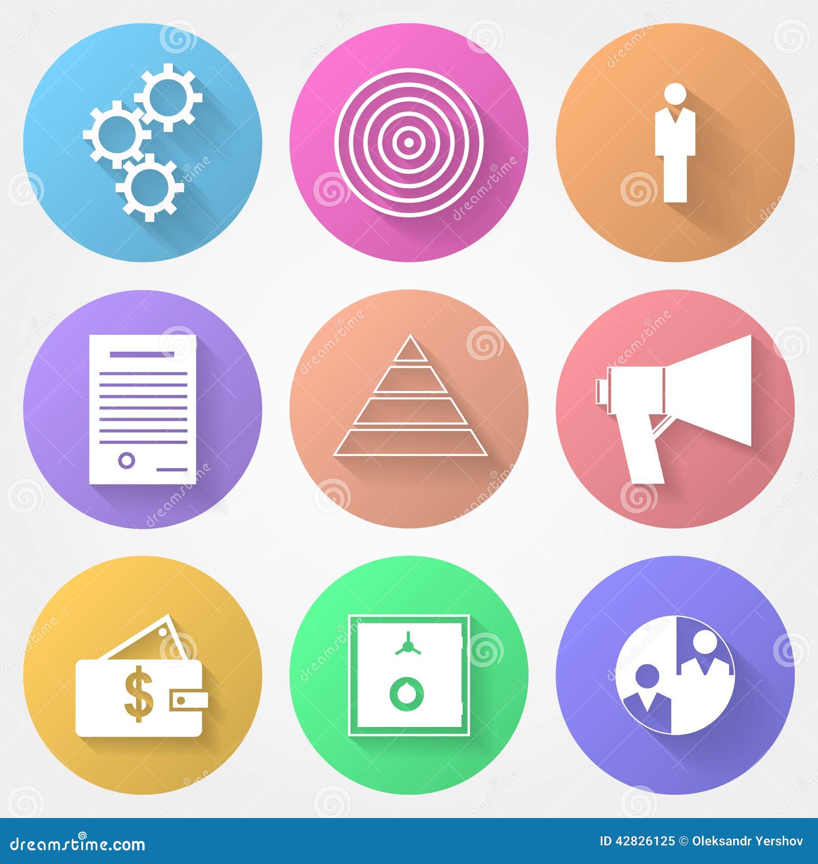 Circle icons for outsource stock vector. Illustration of computer ...