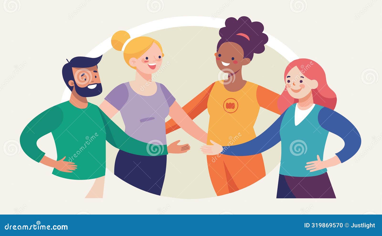 A Circle of Individuals Holding Hands Their Faces Beaming with a Sense ...