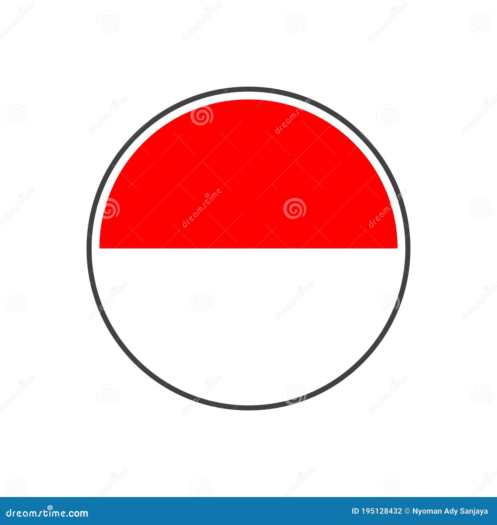 Circle Indonesia Flag with Icon Vector Isolated on White Background ...