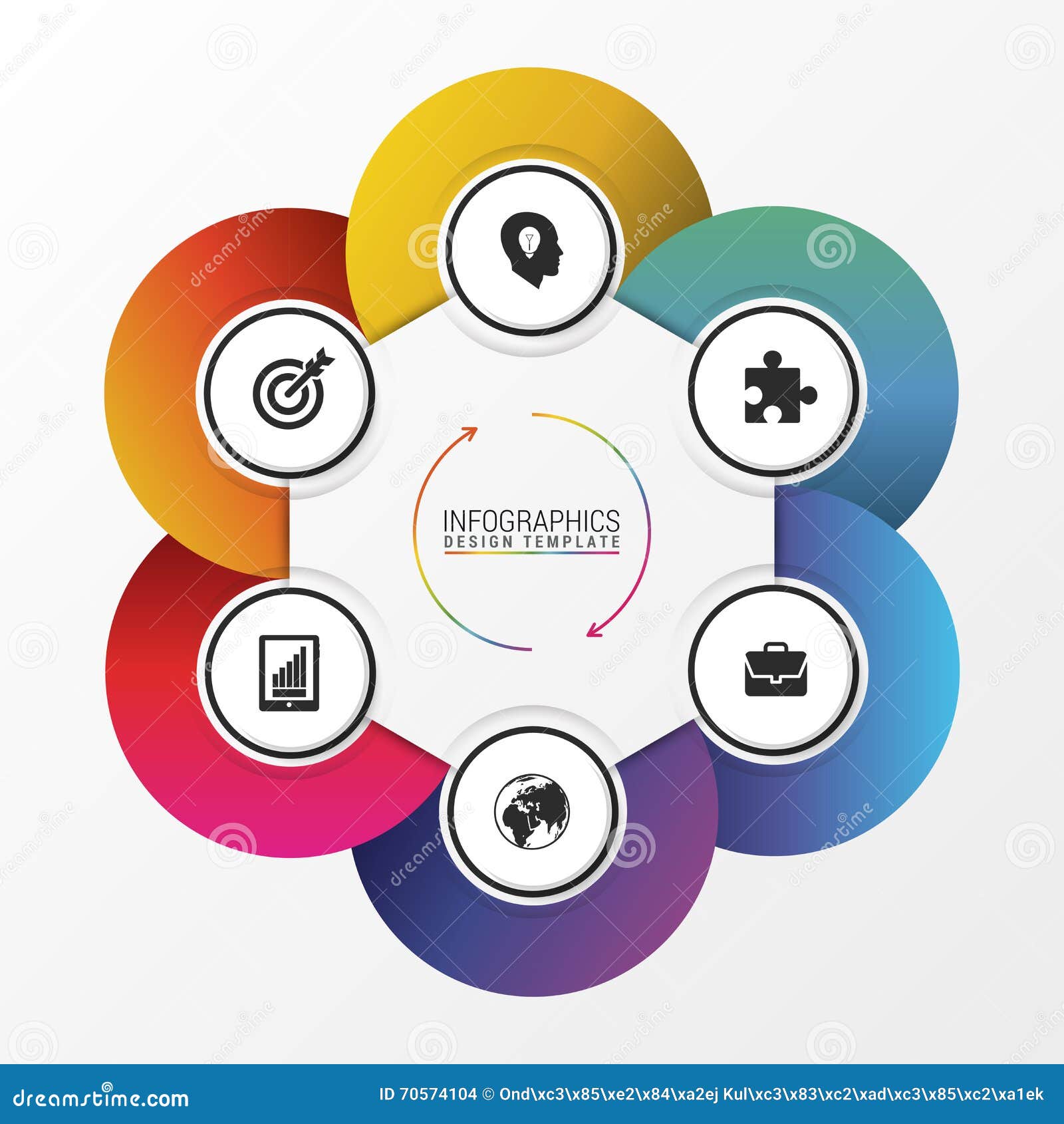 Circle Infographic. Business Concept with Six Options. Vector Stock ...