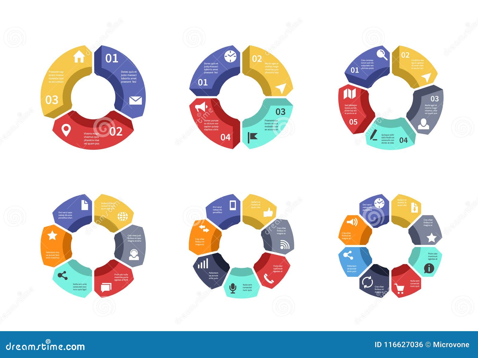 Circle Infographic, Chart, Diagram, Process Workflow Vector Template ...