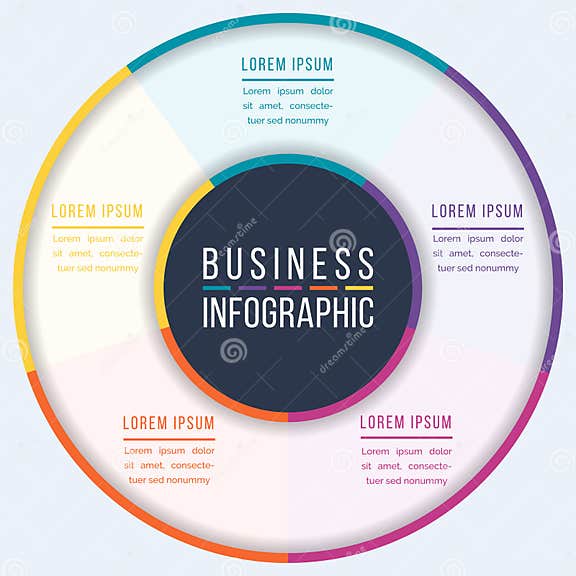 Circle Infographic Design 5 Steps, Objects, Elements or Options ...