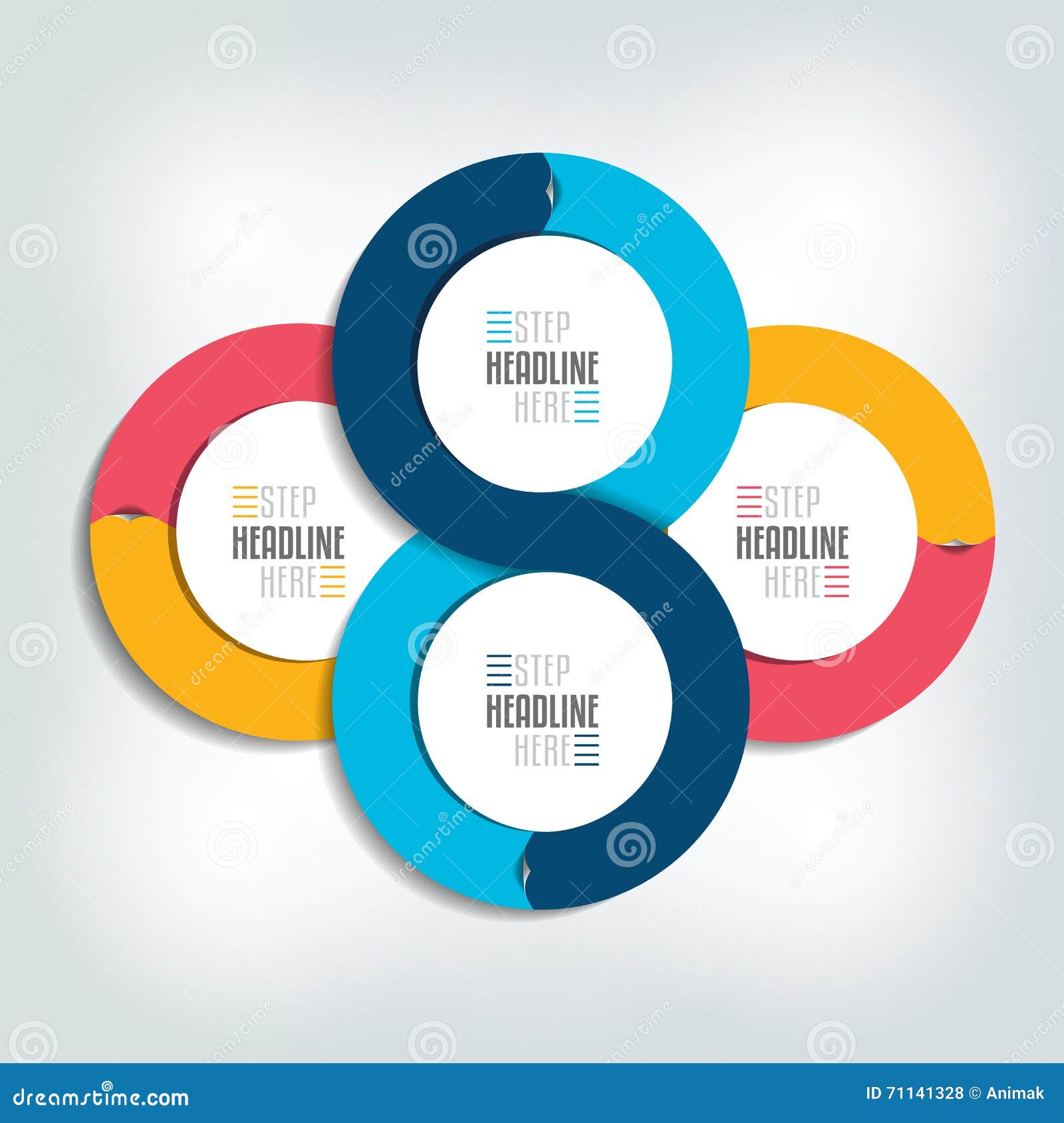 Circle Infographic Diagram, Scheme, Chart, Presentation, 4 Option ...