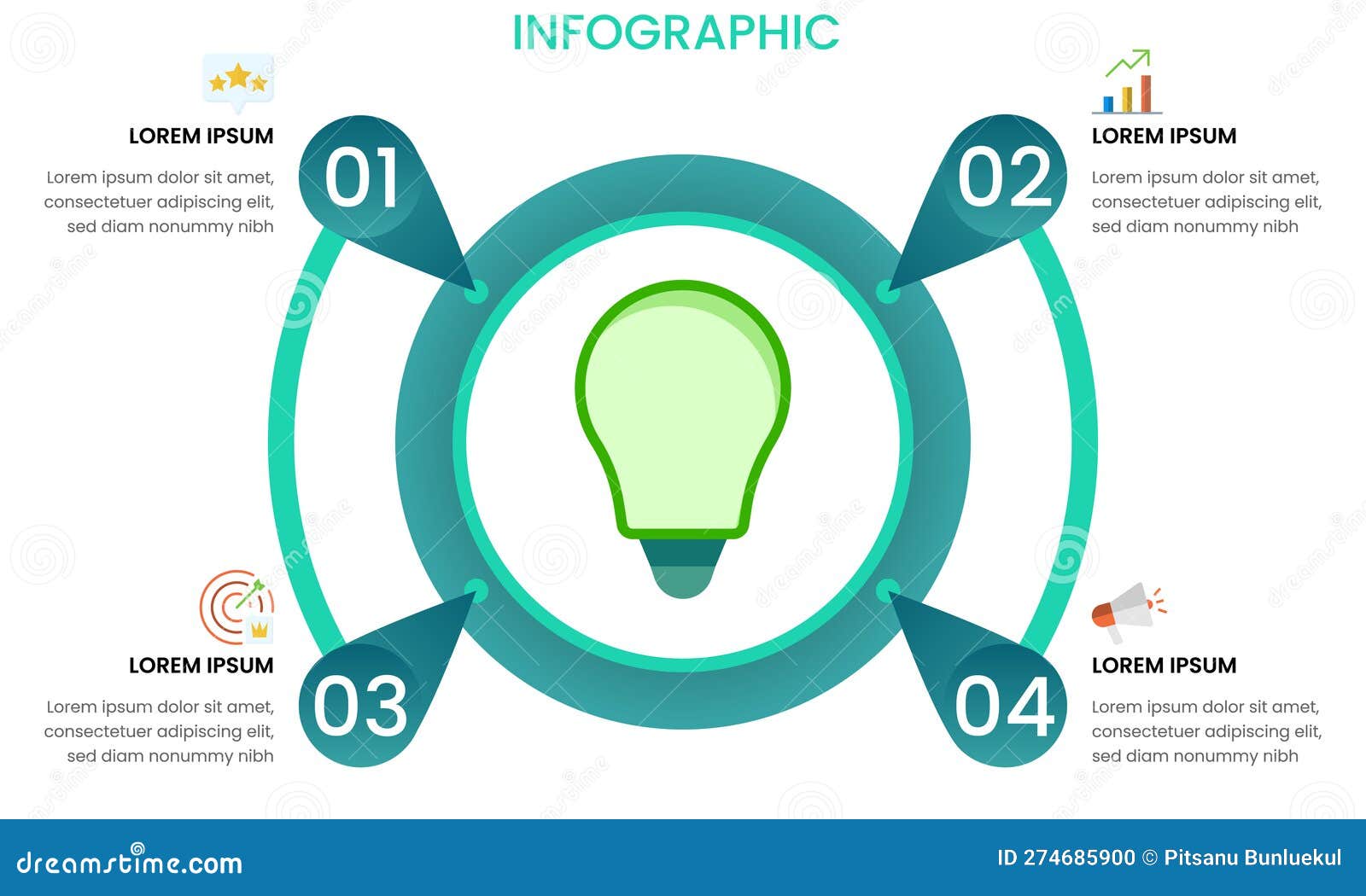 Circle Infographic Elements Template Flat Design Stock Vector ...