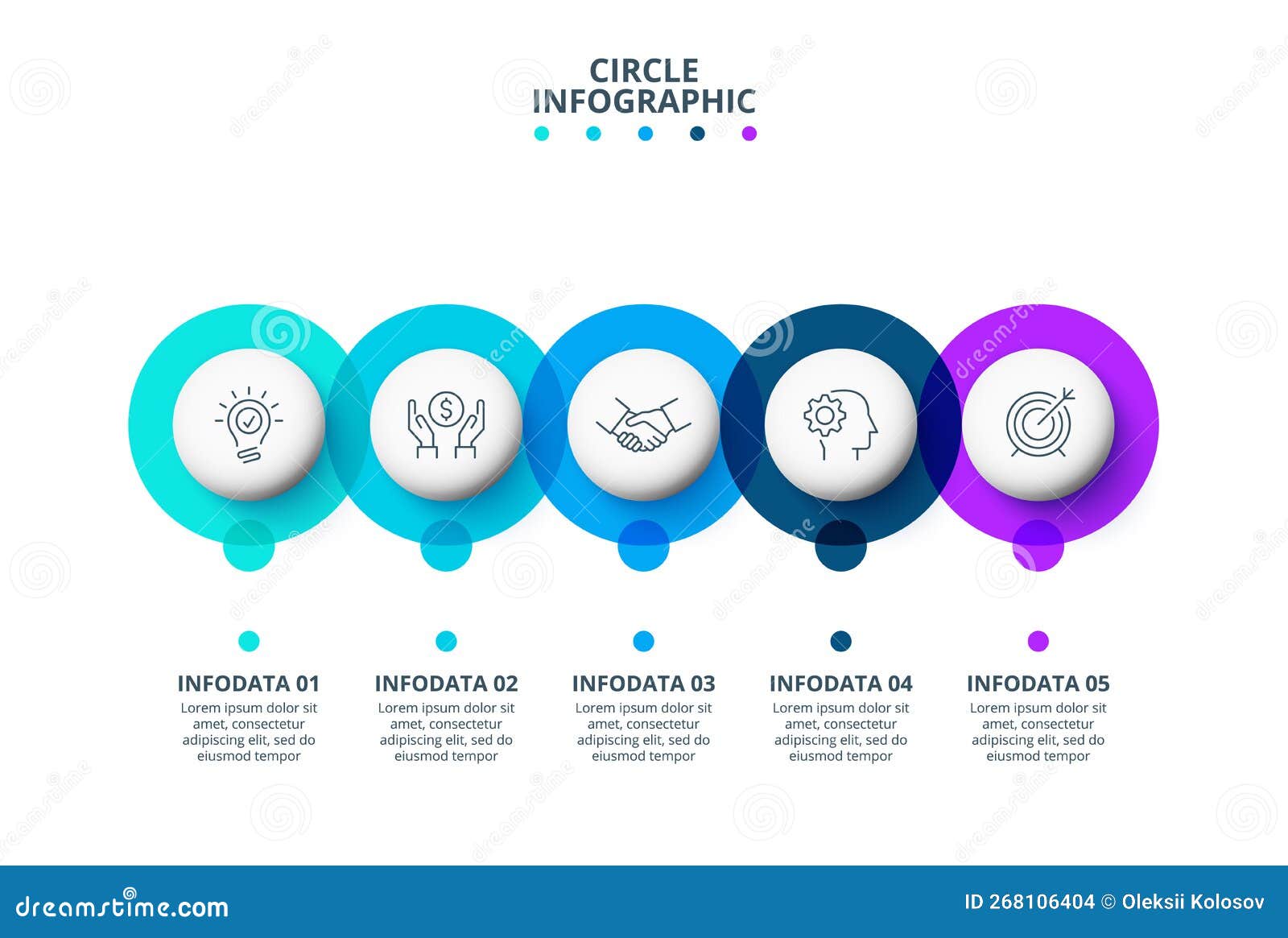 Circle Infographic Elements. Template for Timeline or Process Chart ...