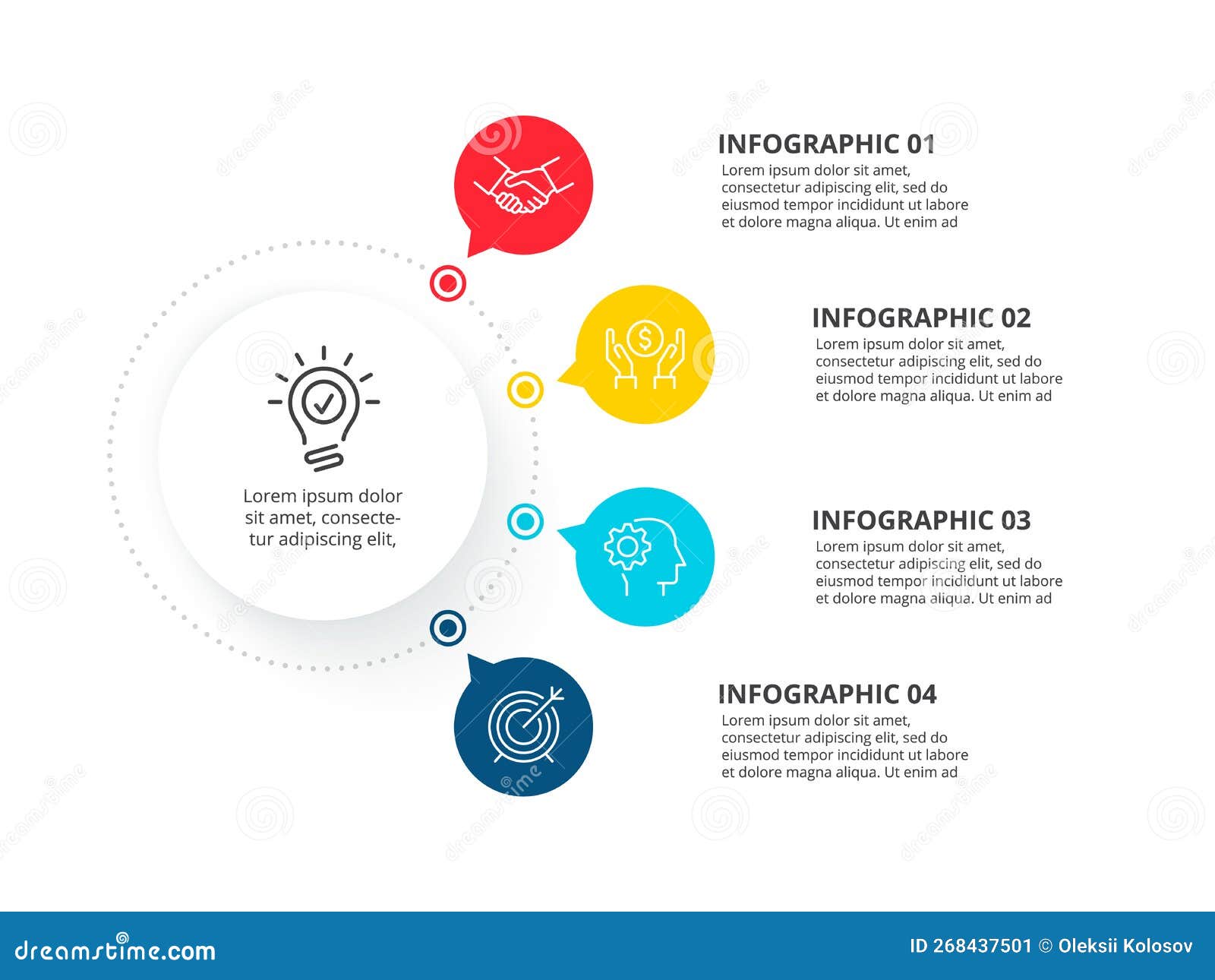 Circle Infographic with 4 Options. Structure Chart Stock Vector ...