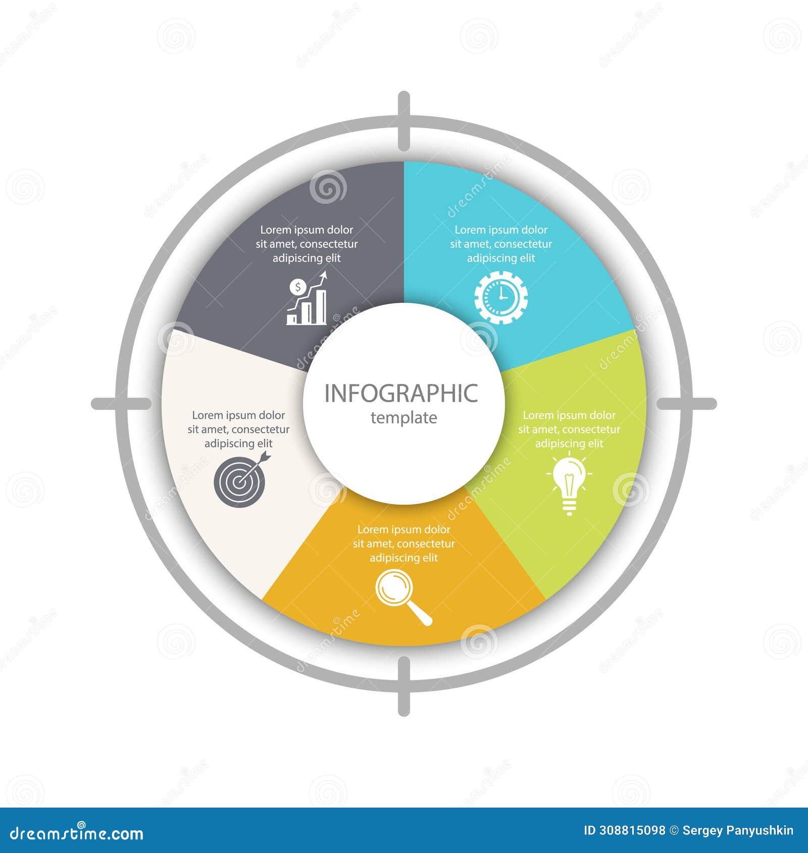 Circle Infographic Template for Cycle Diagram, Graph, Chart or Web ...