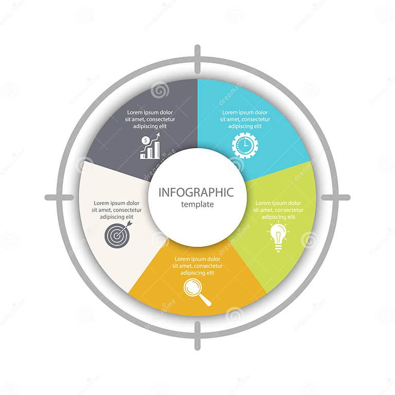 Circle Infographic Template for Cycle Diagram, Graph, Chart or Web ...