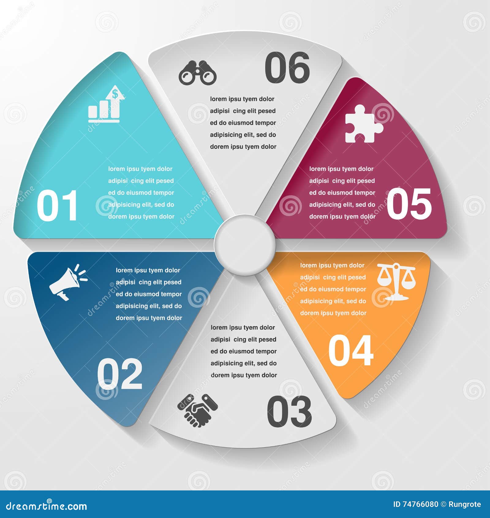 Circle Infographic Template Diagram Chart, Business Parts Steps Stock ...