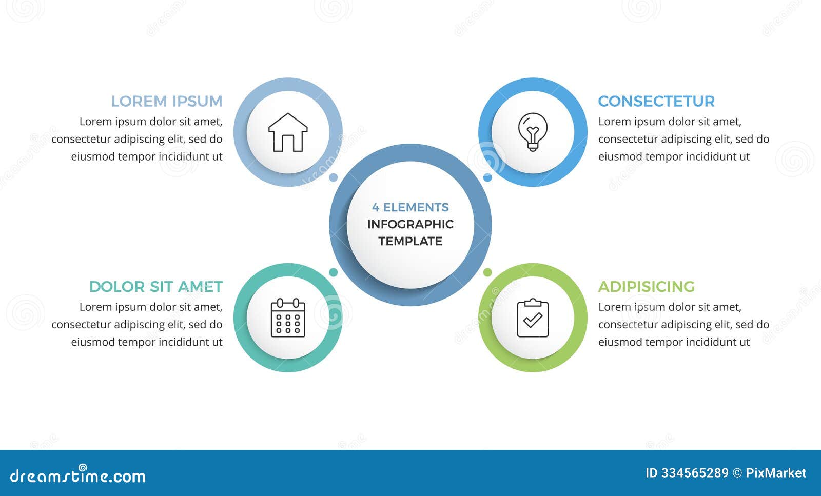 Circle Infographic Template - Four Elements Stock Illustration ...